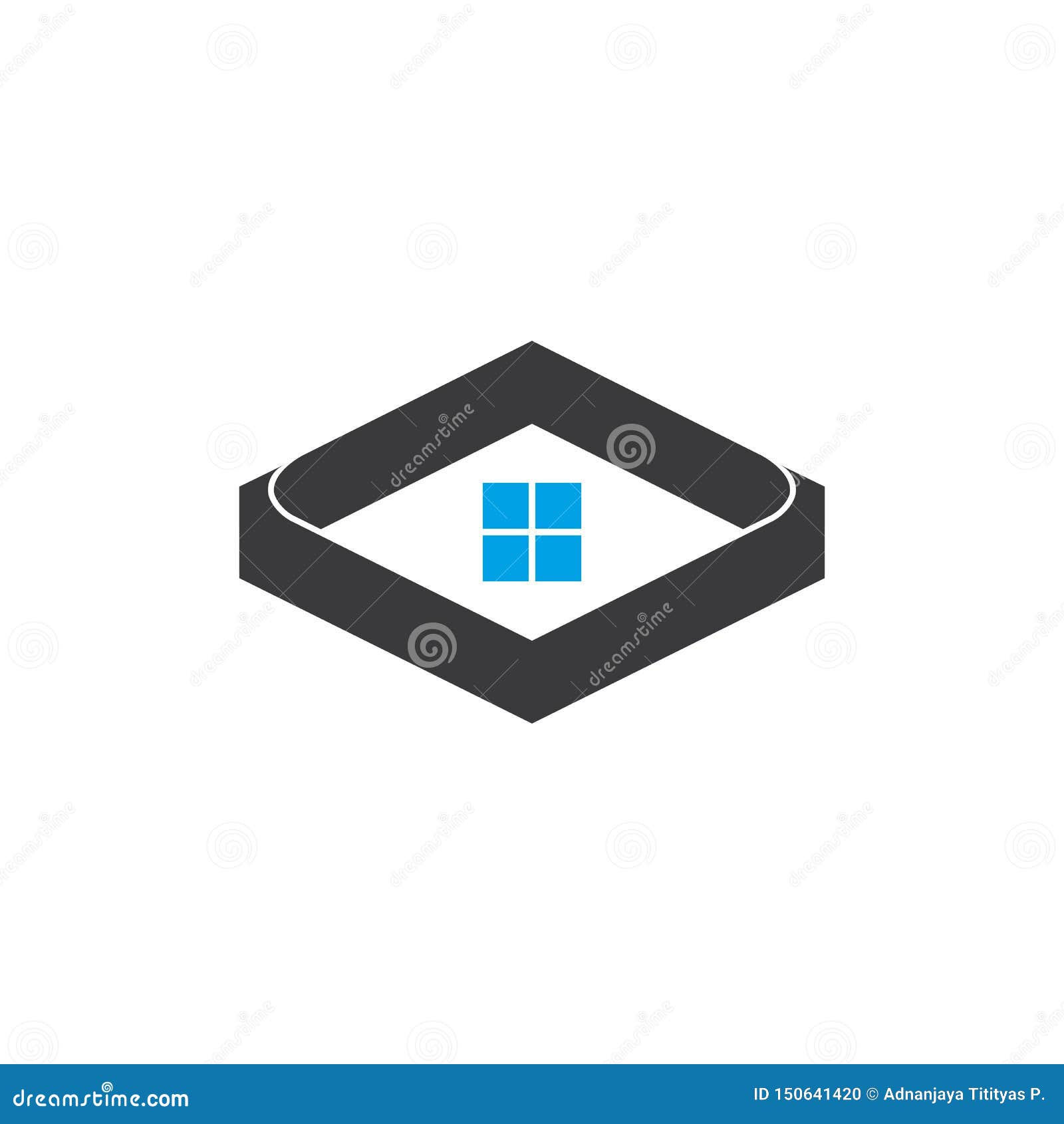 Abstract Geometric Home Shape 3d Logo Vector Stock Vector ...