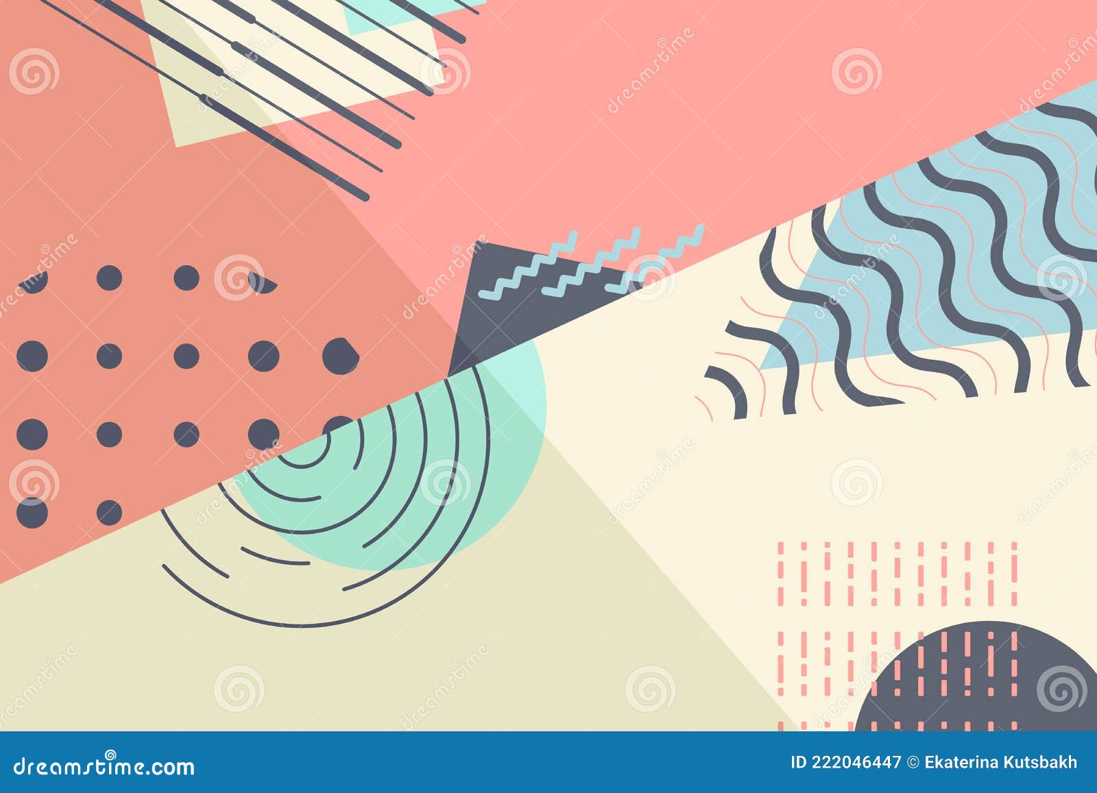 Abstract Geometric Horizontal Background. Multi-colored Diagonals and ...