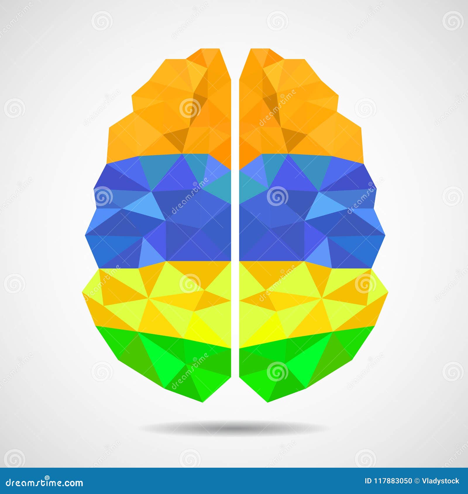 Abstract Geometric Human Brain Stock Vector - Illustration of ...
