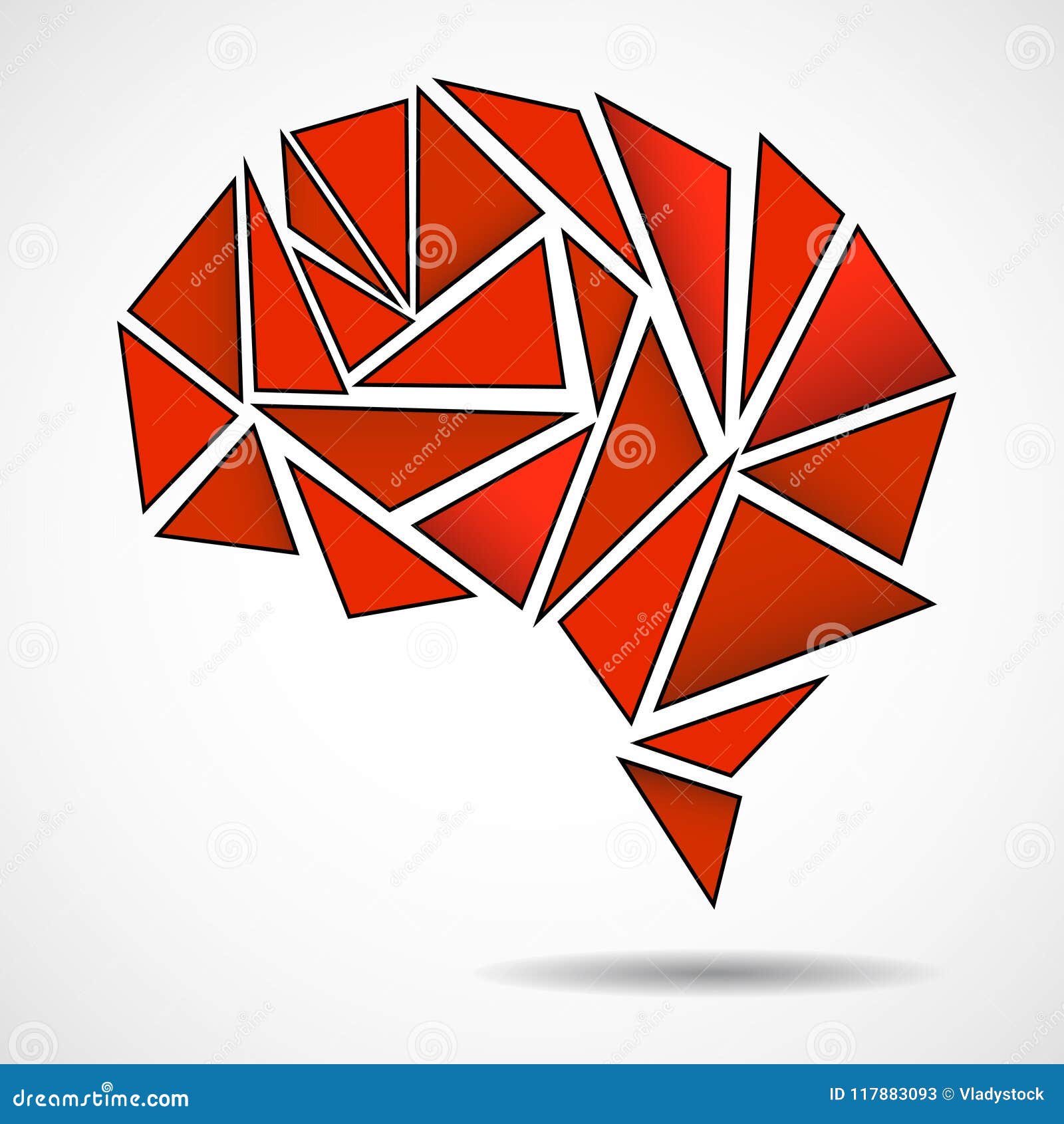 Abstract Geometric Human Brain Stock Vector - Illustration of ...
