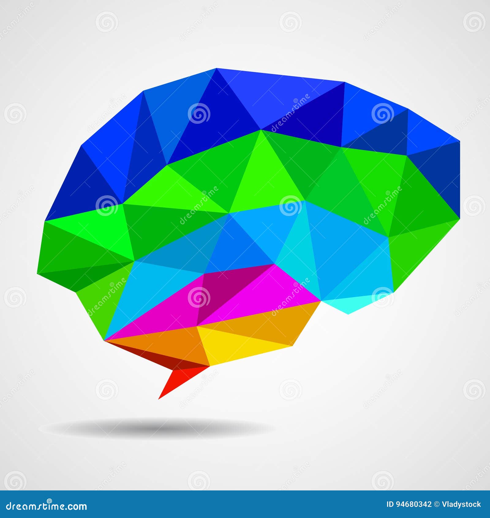 Abstract Geometric Human Brain from Triangles Stock Vector ...
