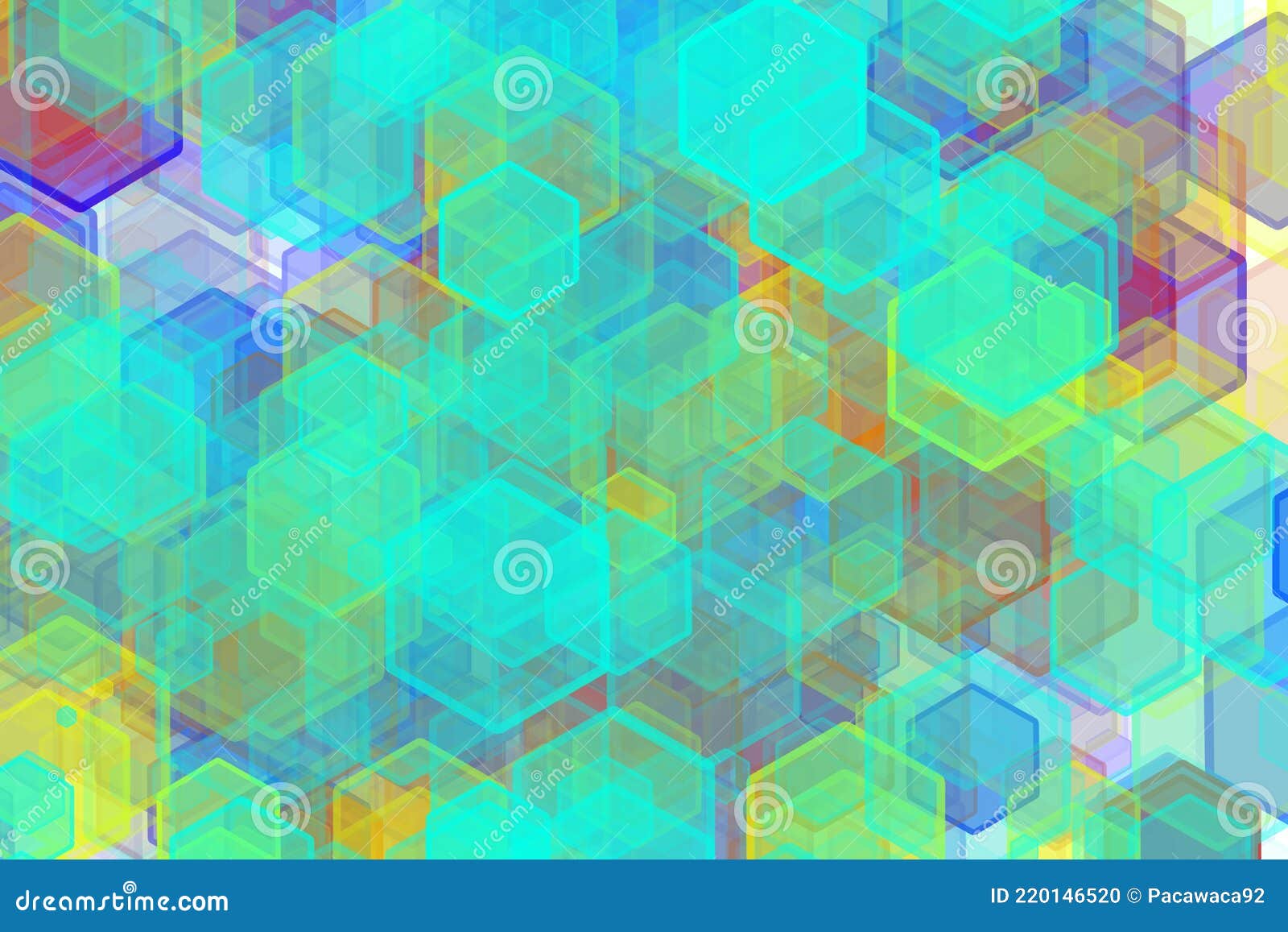 Abstract Geometric Image Consisting of Transparent Multi-colored Cubes ...