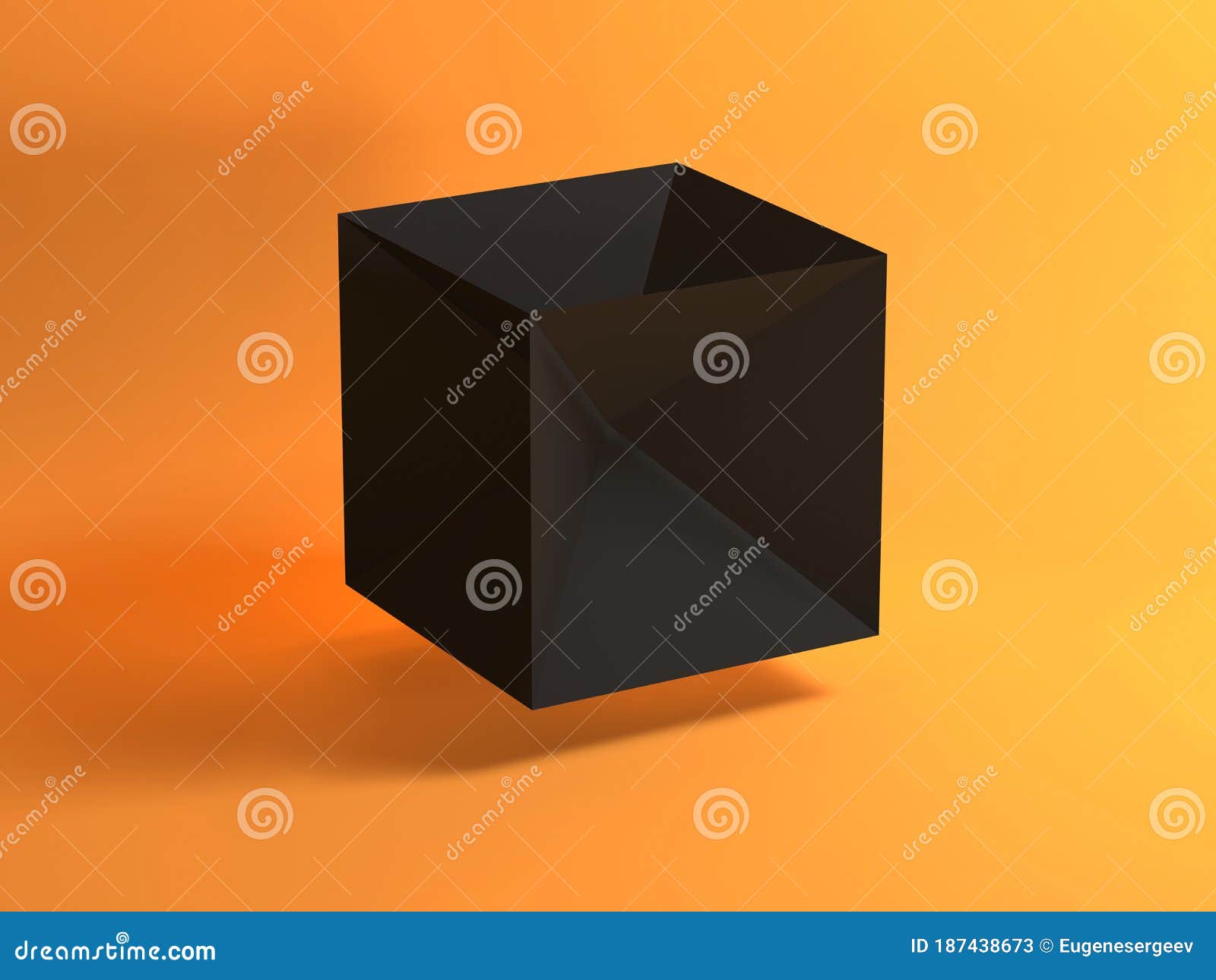Abstract Geometric Installation, Black Triangular Cube 3d Stock ...