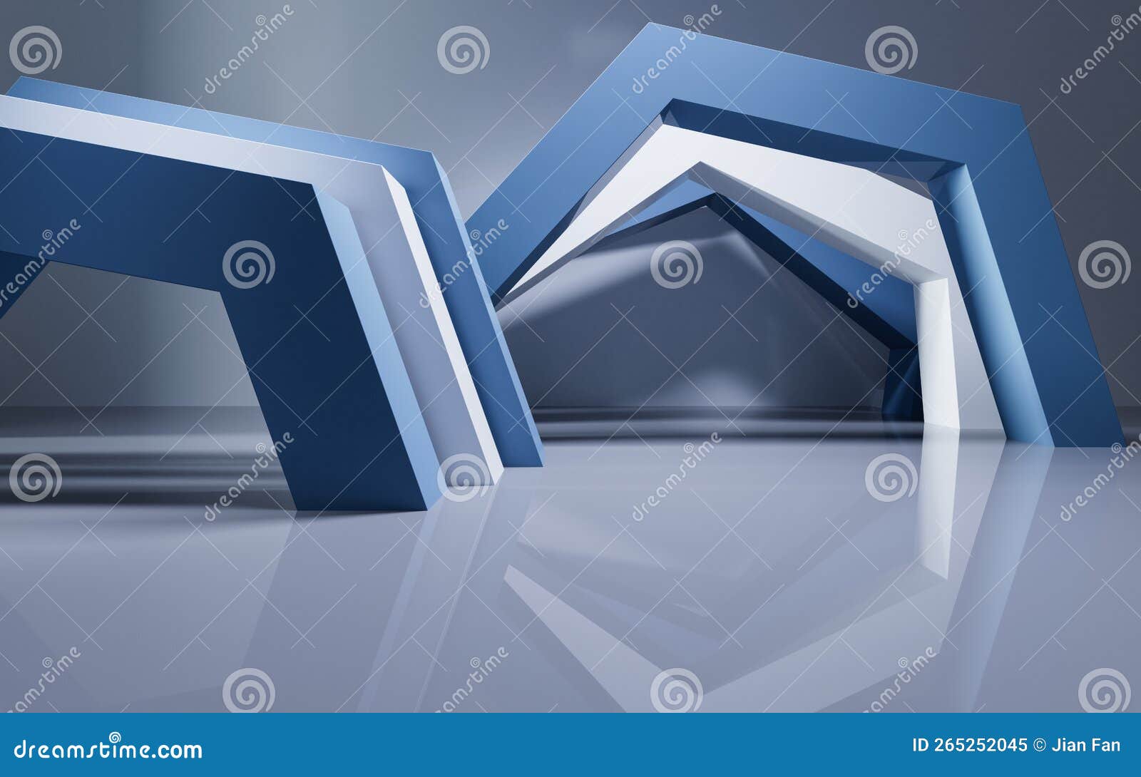 Abstract Geometric Interior Structure, 3d Rendering Stock Illustration ...