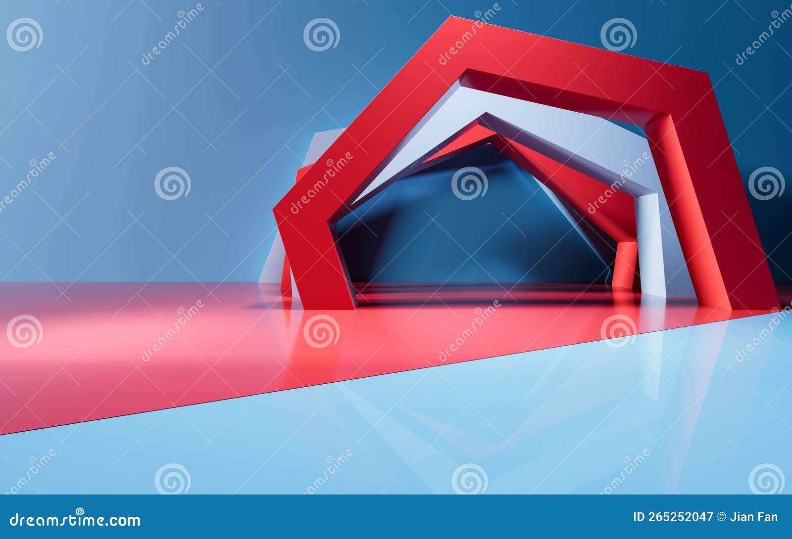 Abstract Geometric Interior Structure, 3d Rendering Stock Illustration ...