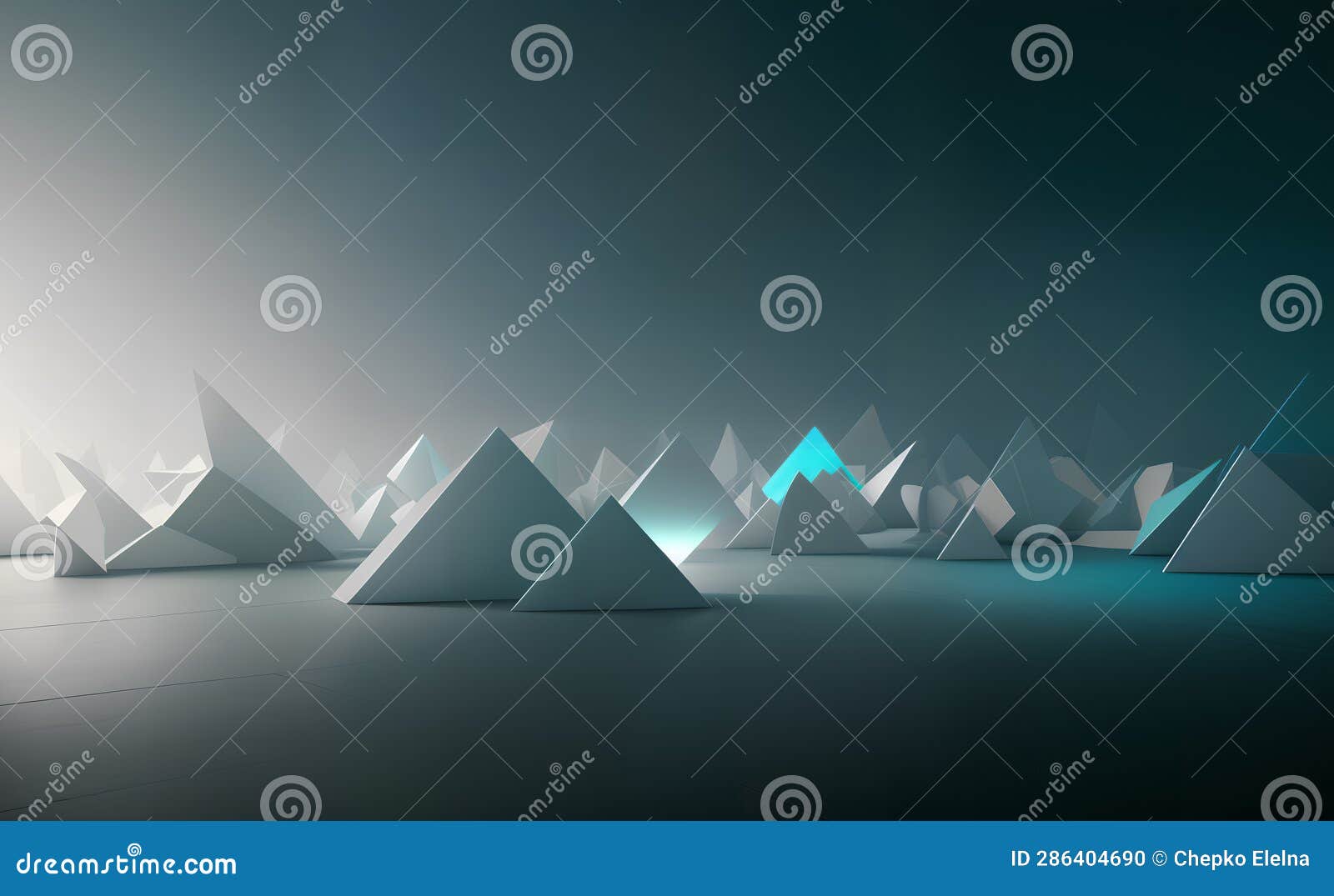 Abstract Geometric Interior with Triangular Pyramids, Background for ...