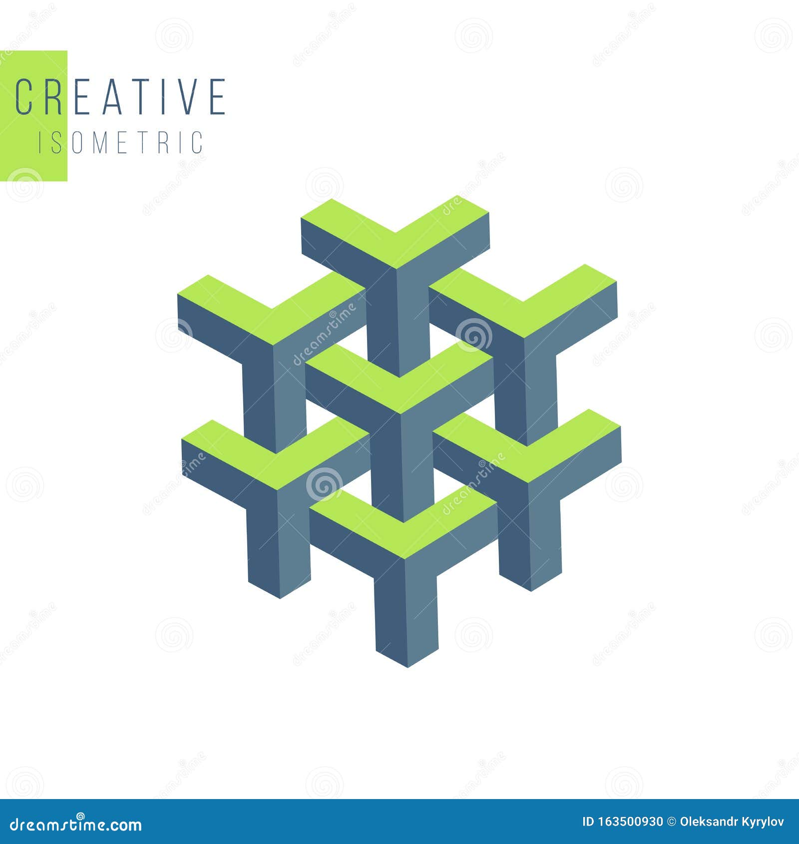 Isometric Structure. Optical Illusion Of Volume. Cartoon Vector ...