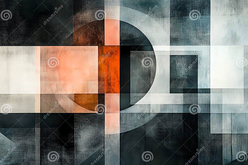 Abstract Geometric Landscape Featuring Translucent Circles and ...