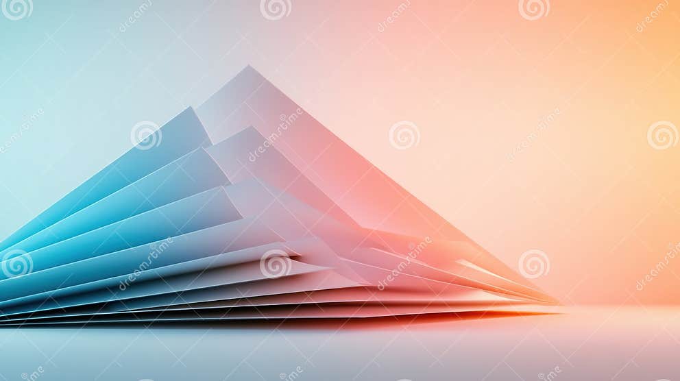 Abstract Geometric Layers Form a Pyramid with a Gradient Background, AI ...