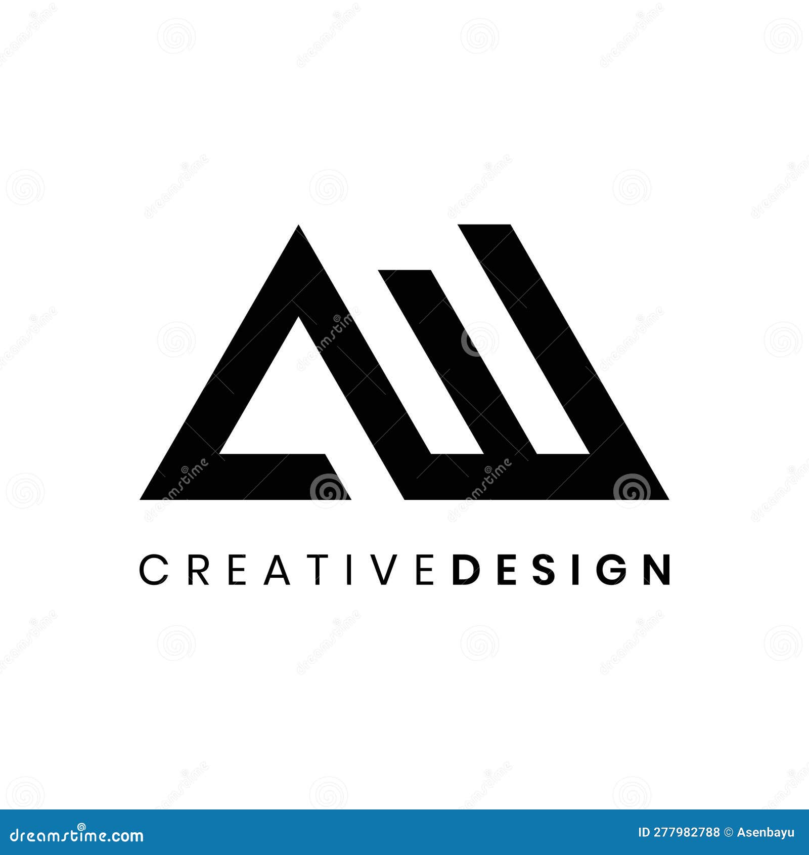 Abstract Geometric Letter AW Logo Design Vector Stock Vector ...