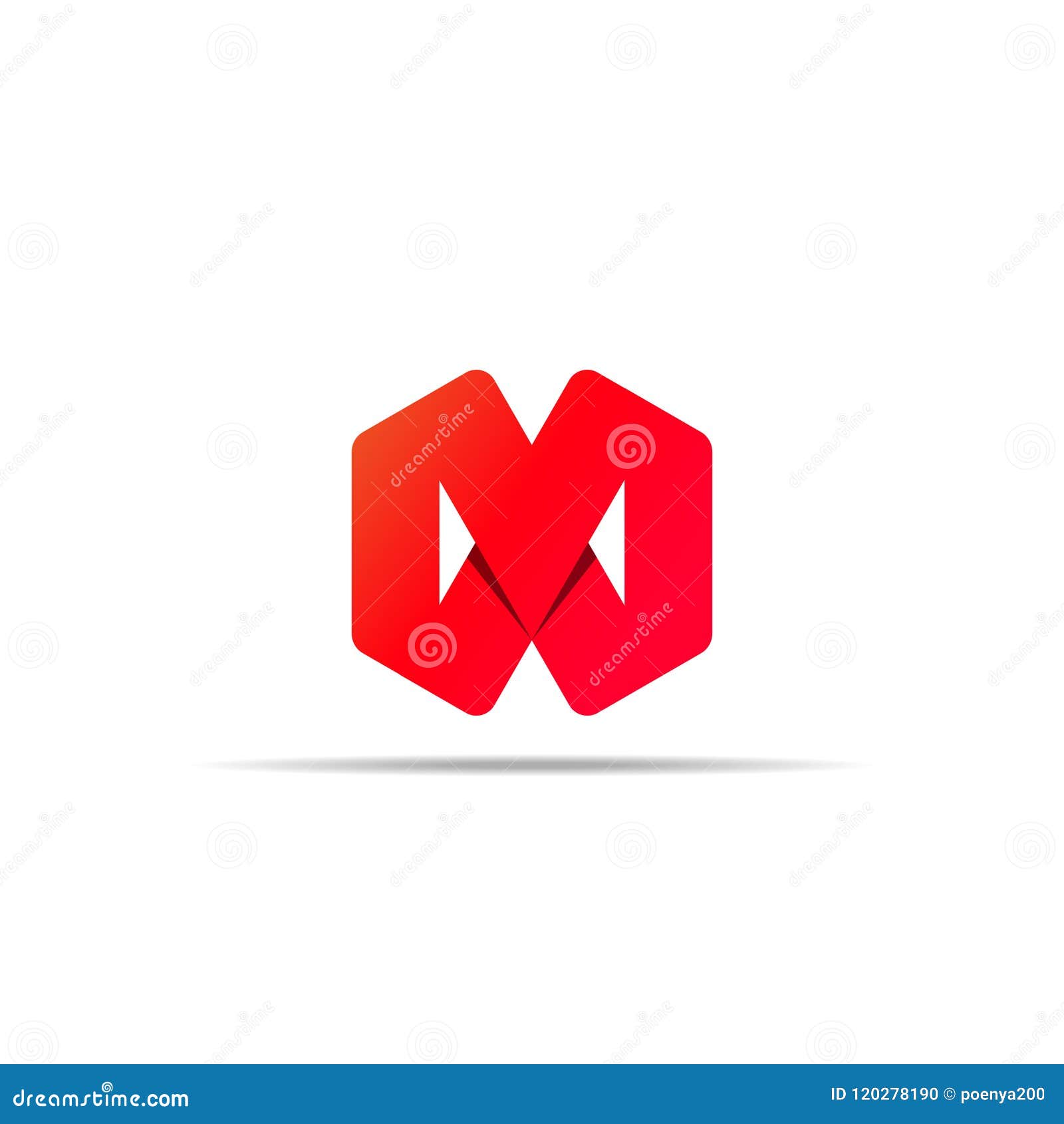 Abstract Geometric Letter M Logo Template with Infinity Hexagonal ...