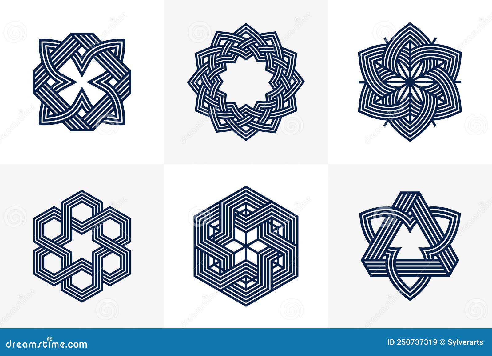 Abstract Geometric Linear Symbols Vector Set Graphic Design Elements