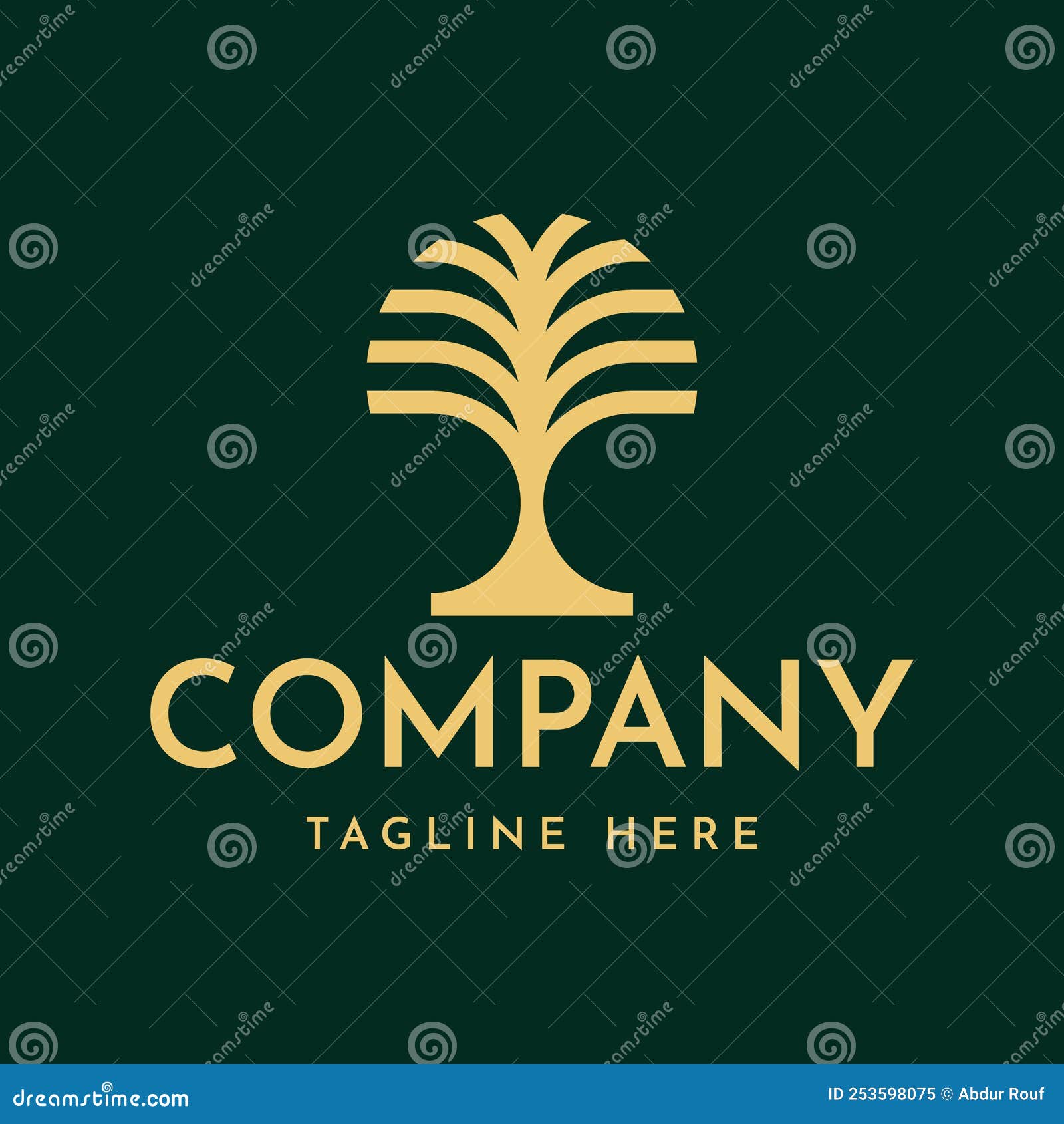 Abstract Geometric Linear Tree Logo Design Stock Vector - Illustration ...