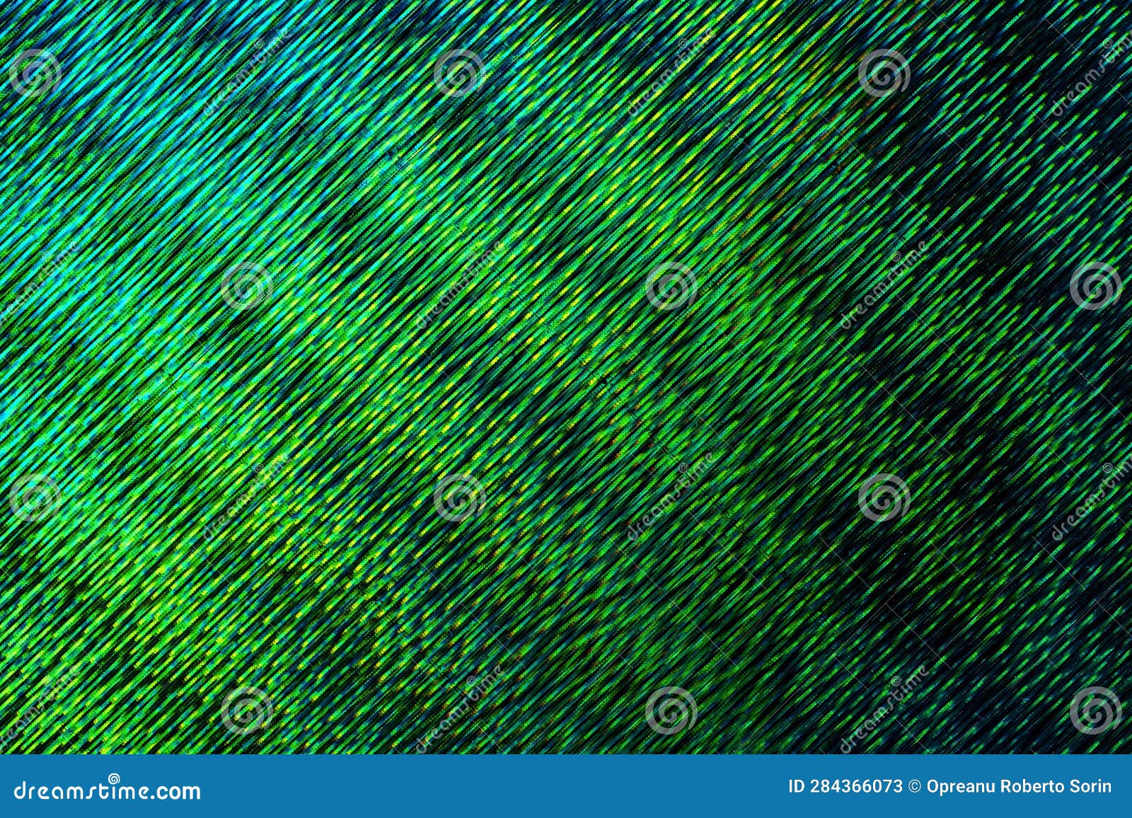 Abstract Geometric Lines with Distorted Green Grid and Green and Blue ...