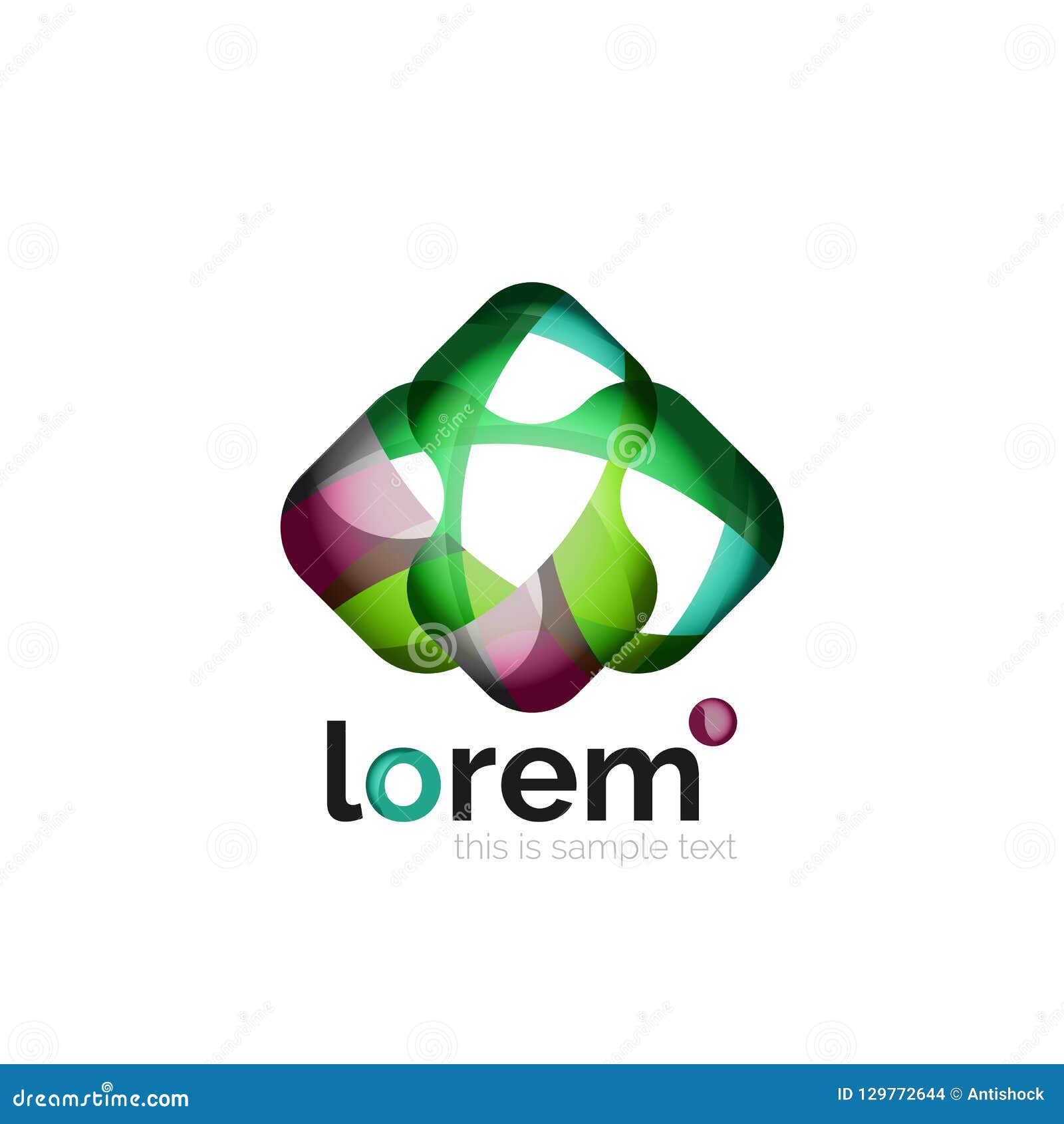 Abstract Geometric Logo Created with Overlapping Smooth Shapes Stock ...