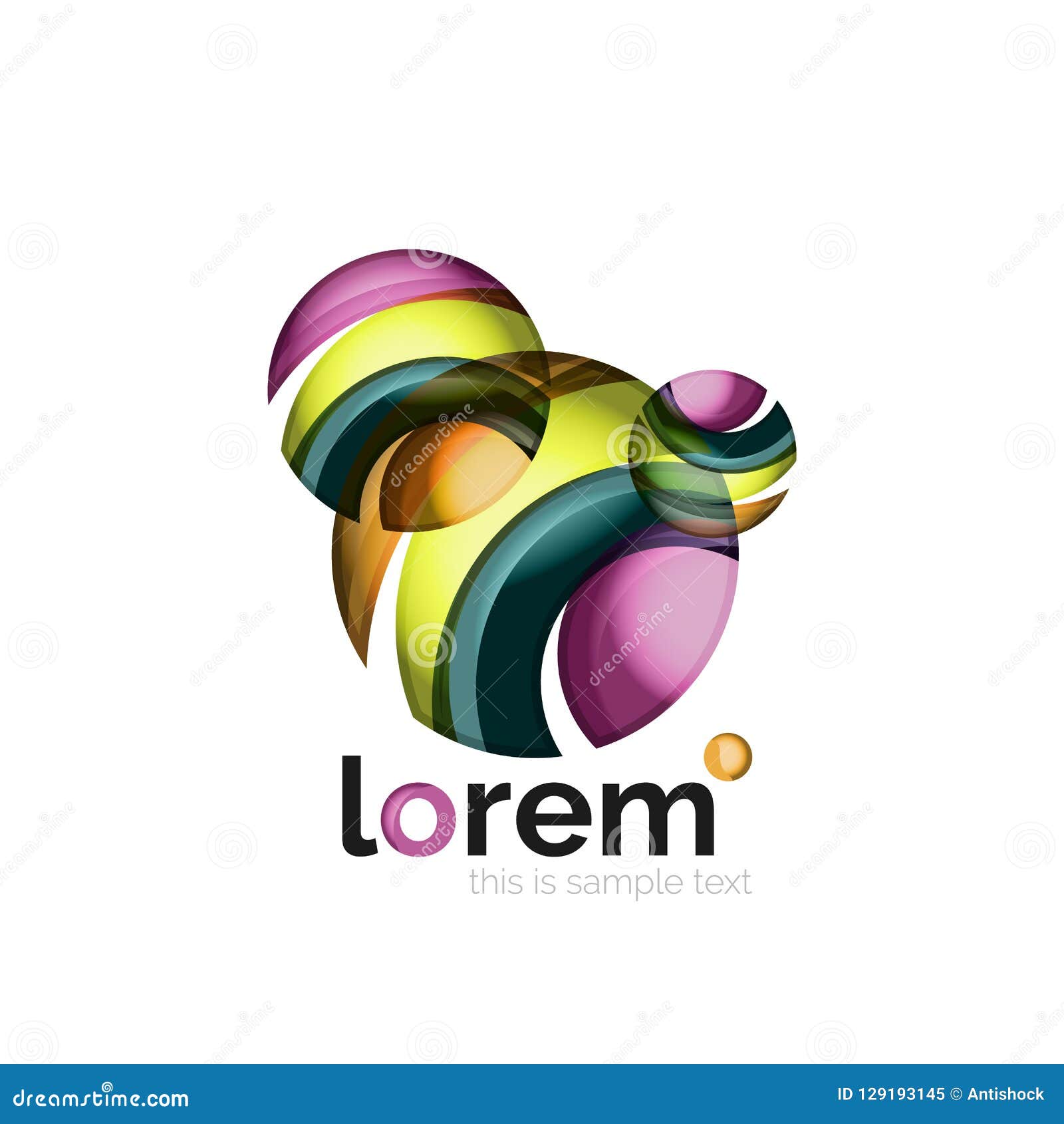 Abstract Geometric Logo Created with Overlapping Smooth Shapes Stock ...