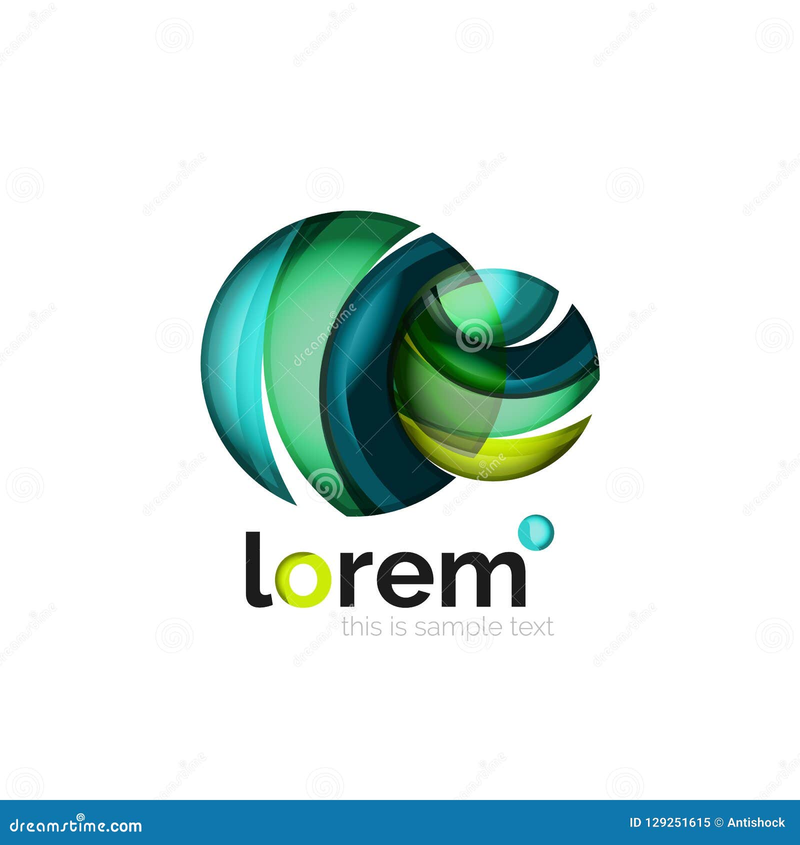 Abstract Geometric Logo Created with Overlapping Smooth Shapes Stock ...