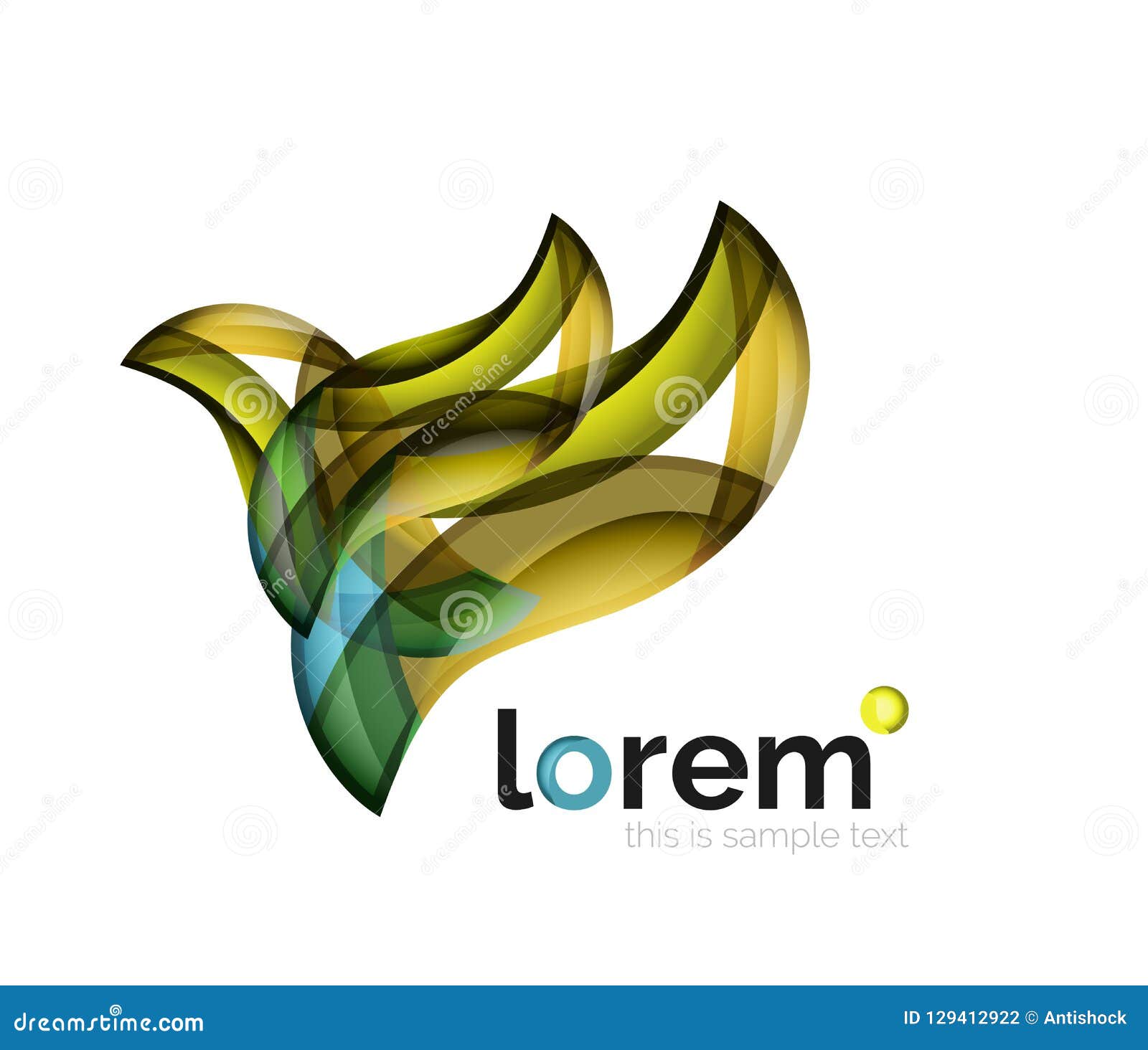 Abstract Geometric Logo Created with Overlapping Smooth Shapes Stock ...