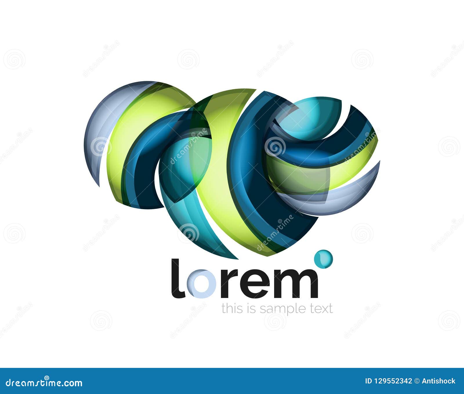 Abstract Geometric Logo Created with Overlapping Smooth Shapes Stock ...