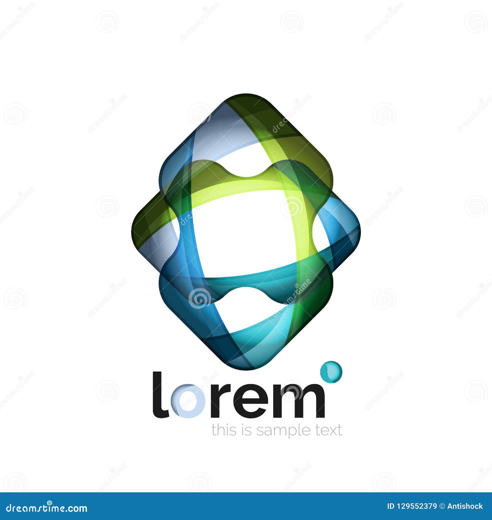 Abstract Geometric Logo Created with Overlapping Smooth Shapes Stock ...