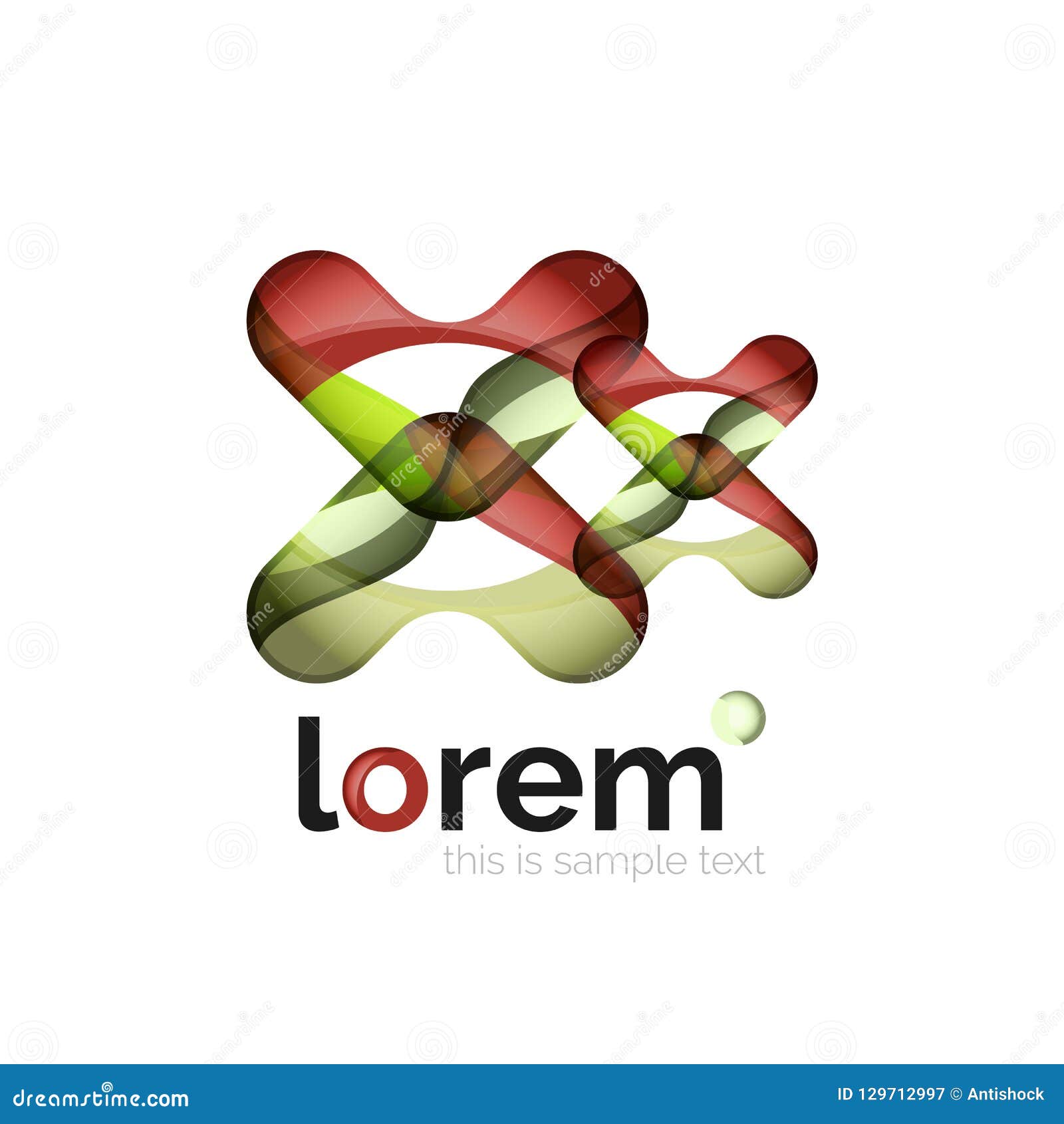 Abstract Geometric Logo Created with Overlapping Smooth Shapes Stock ...