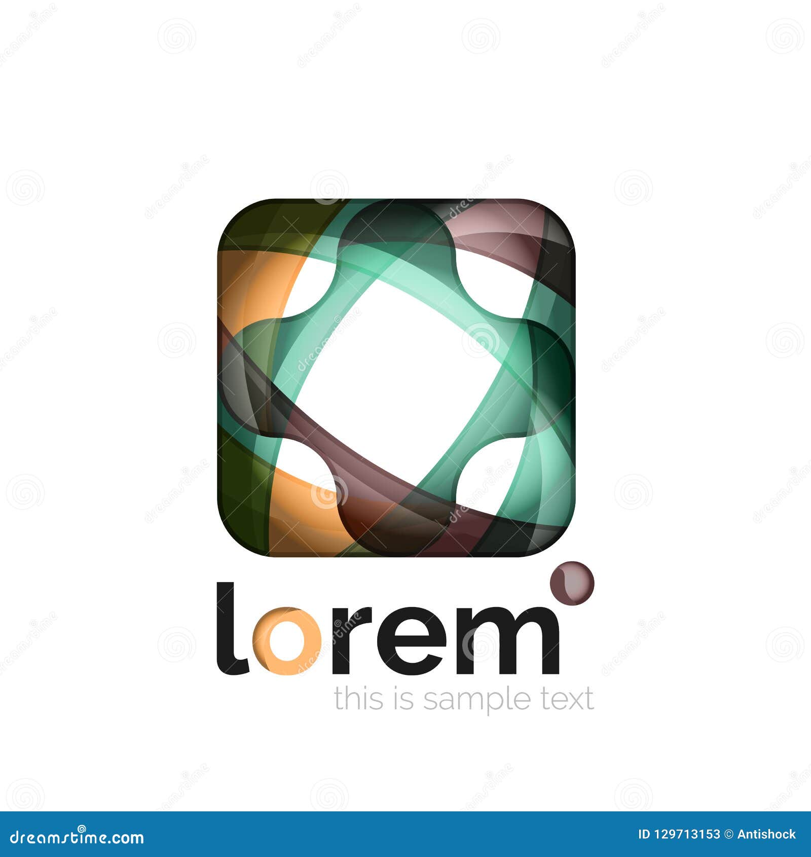 Abstract Geometric Logo Created with Overlapping Smooth Shapes Stock ...