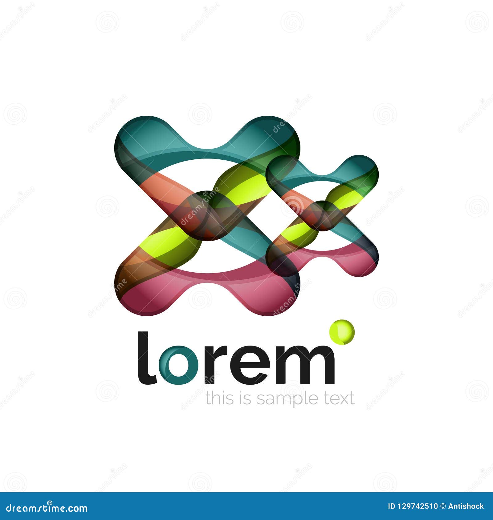 Abstract Geometric Logo Created with Overlapping Smooth Shapes Stock ...