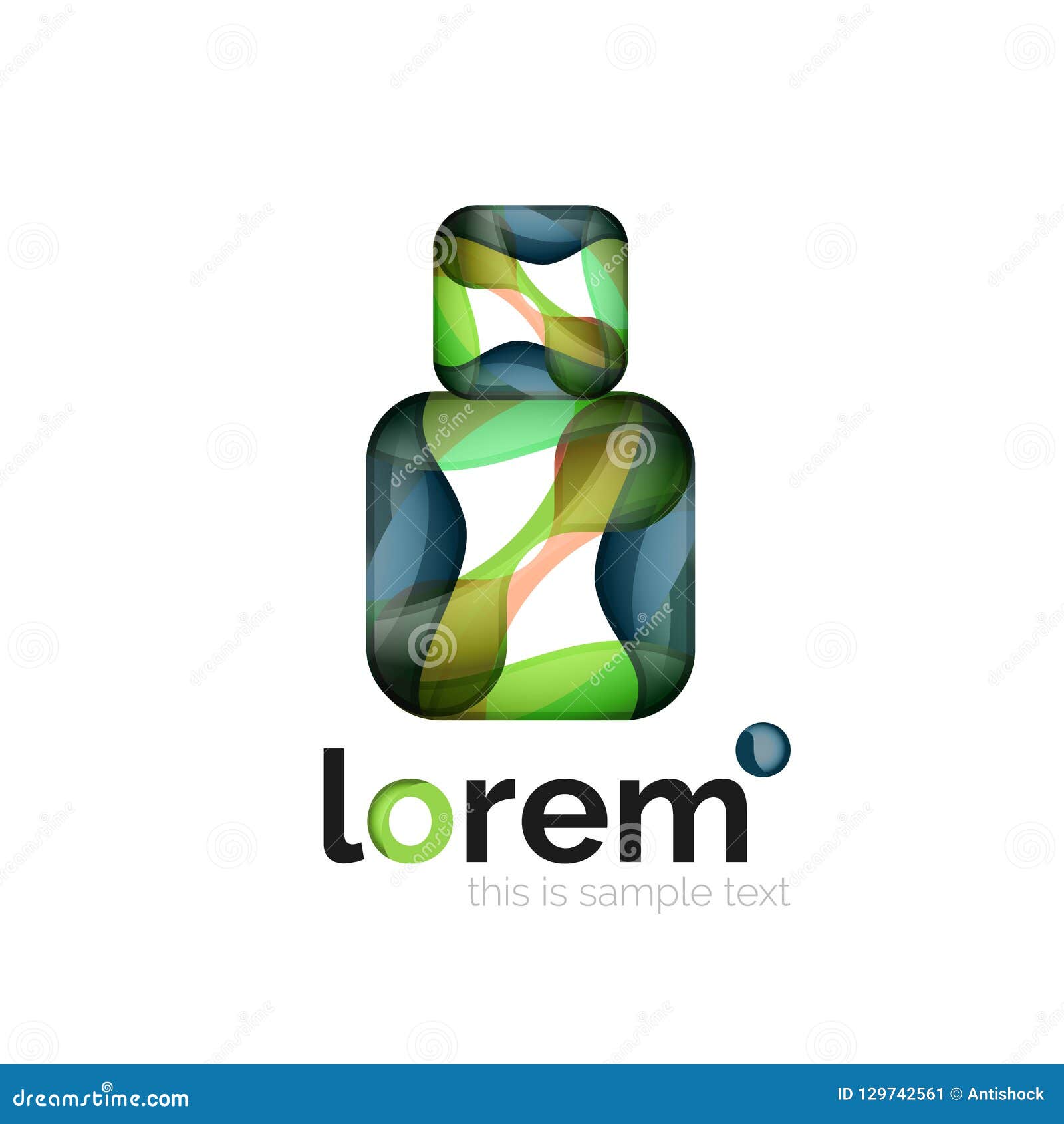 Abstract Geometric Logo Created with Overlapping Smooth Shapes Stock ...