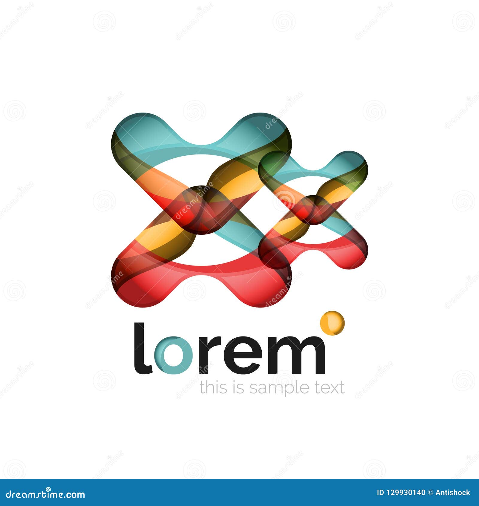 Abstract Geometric Logo Created with Overlapping Smooth Shapes Stock ...