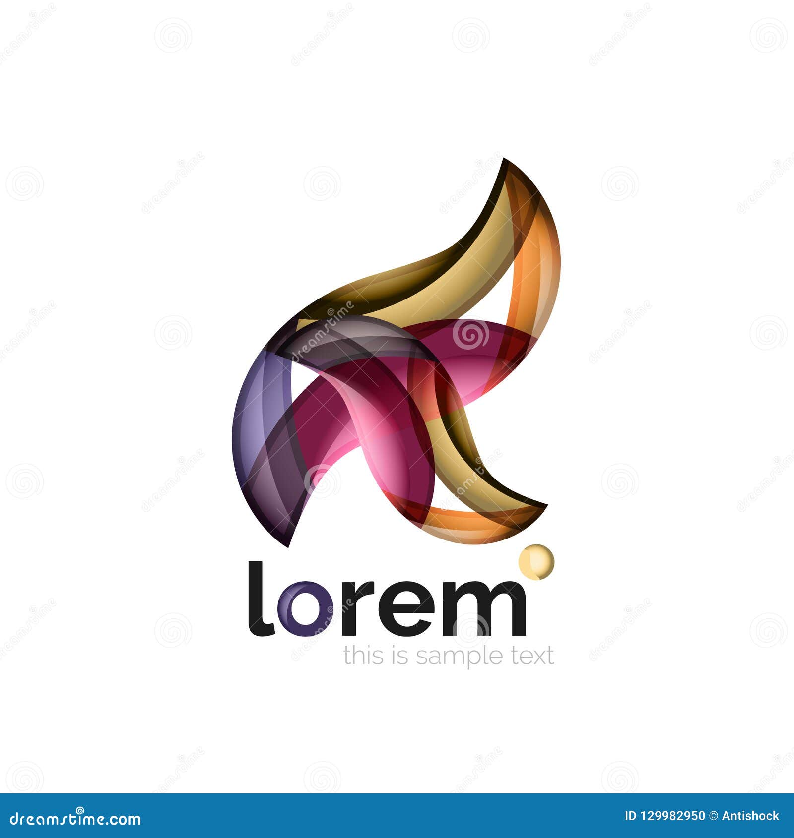 Abstract Geometric Logo Created with Overlapping Smooth Shapes Stock ...