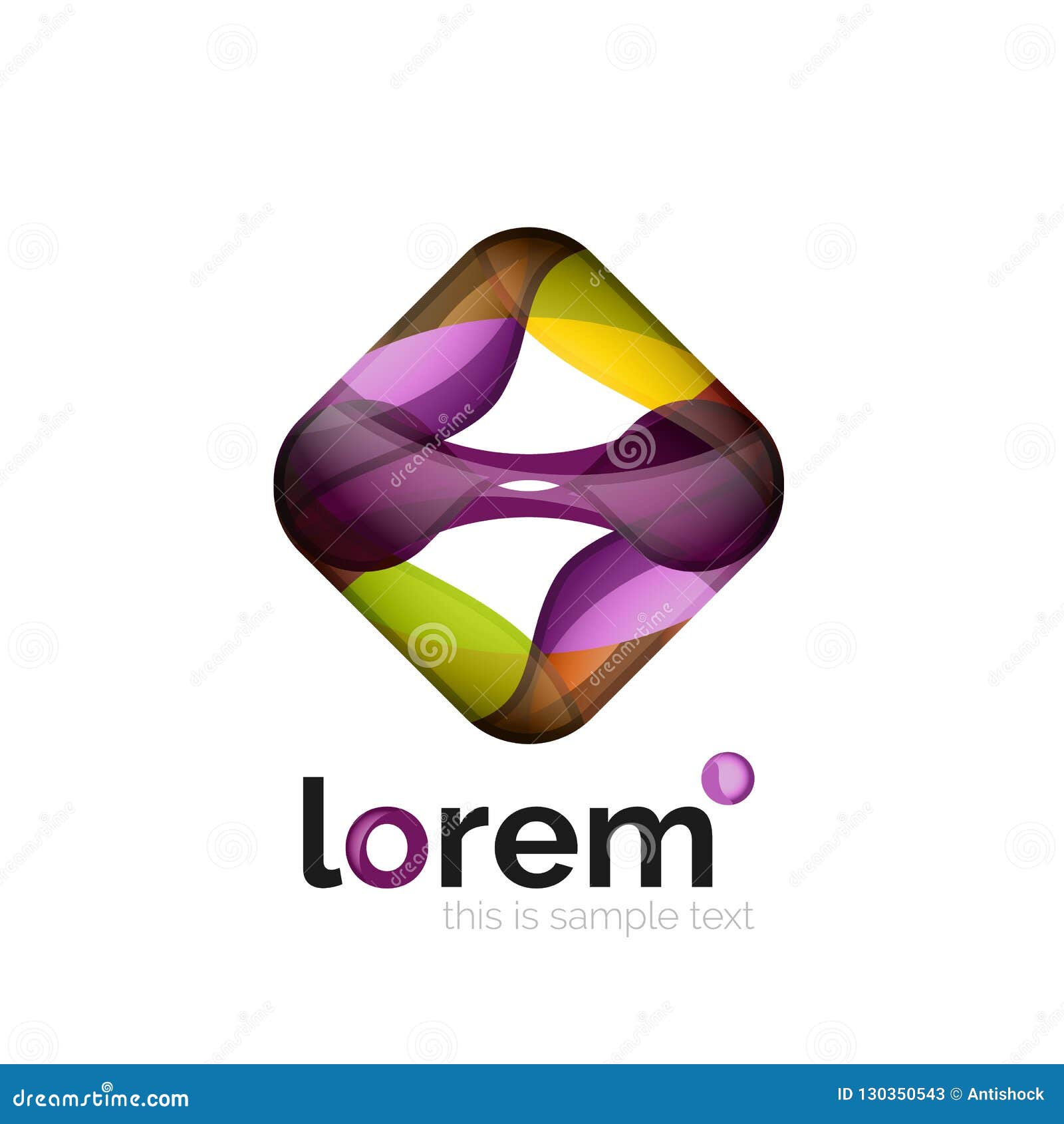 Abstract Geometric Logo Created with Overlapping Smooth Shapes Stock ...