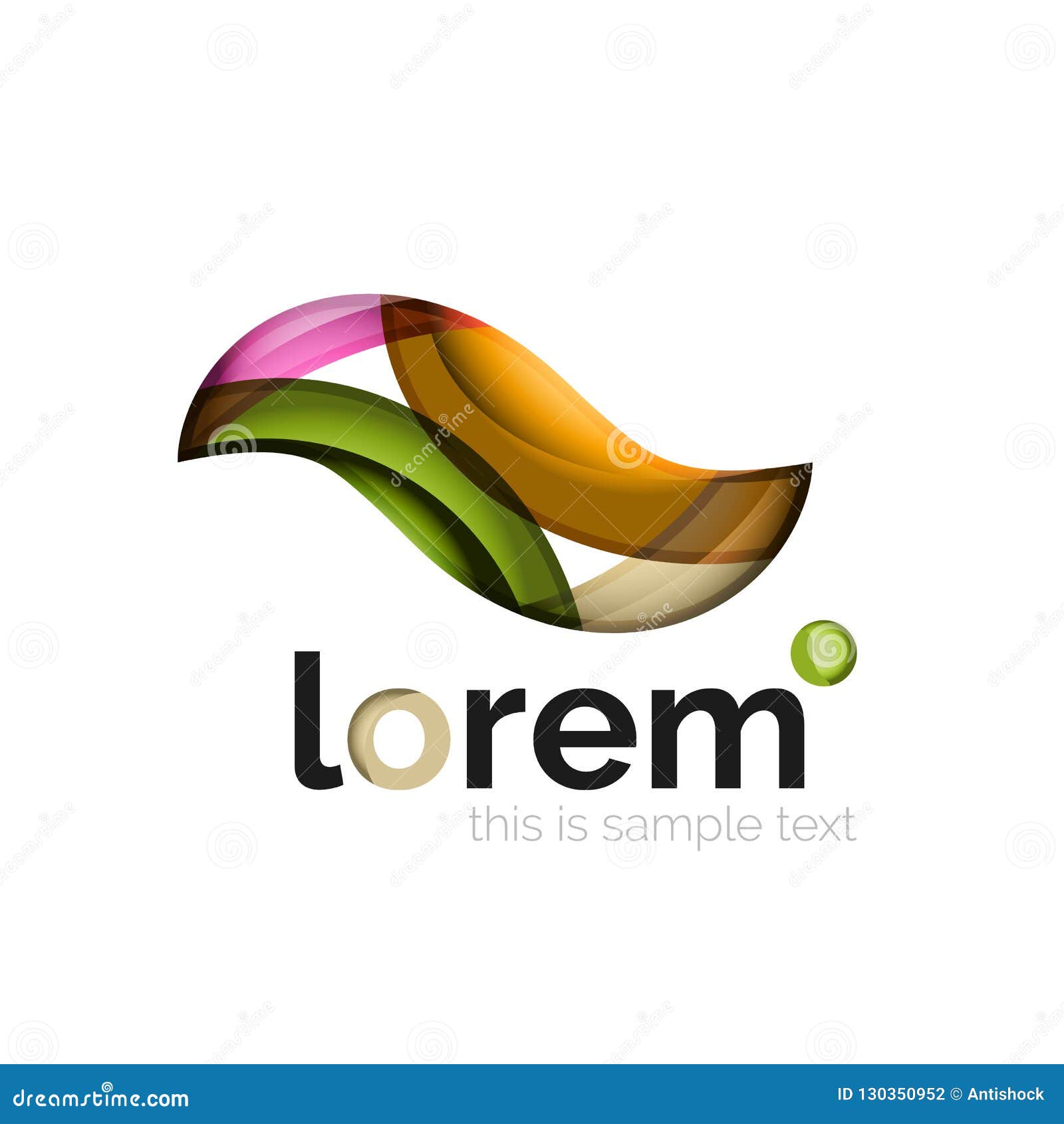 Abstract Geometric Logo Created with Overlapping Smooth Shapes Stock ...