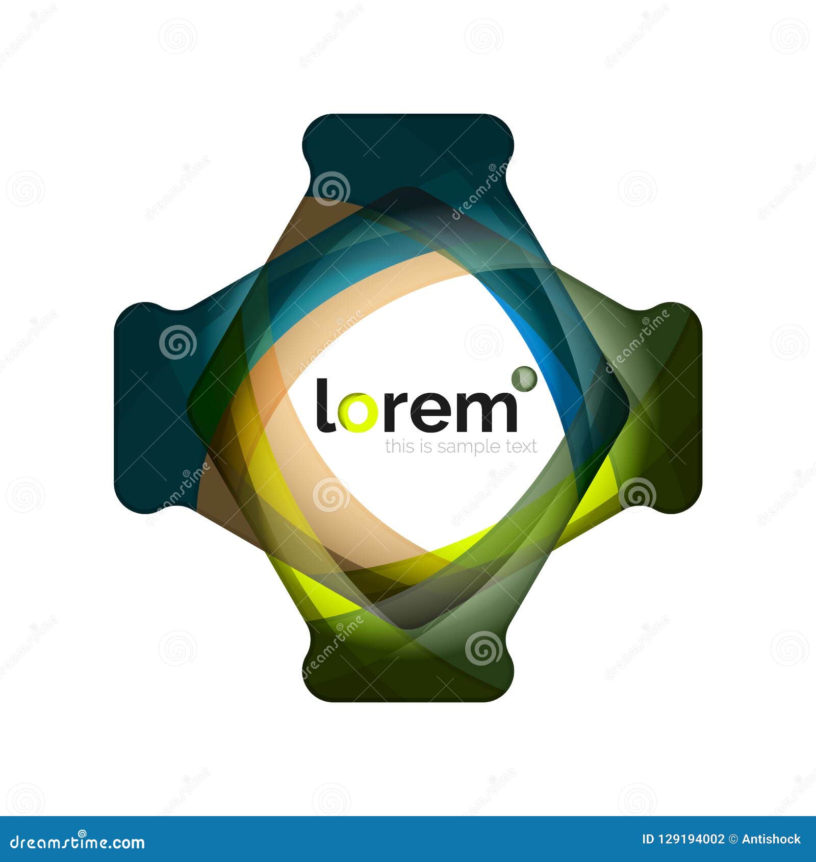 Abstract Geometric Logo Design, Overlapping Shapes Stock Vector ...
