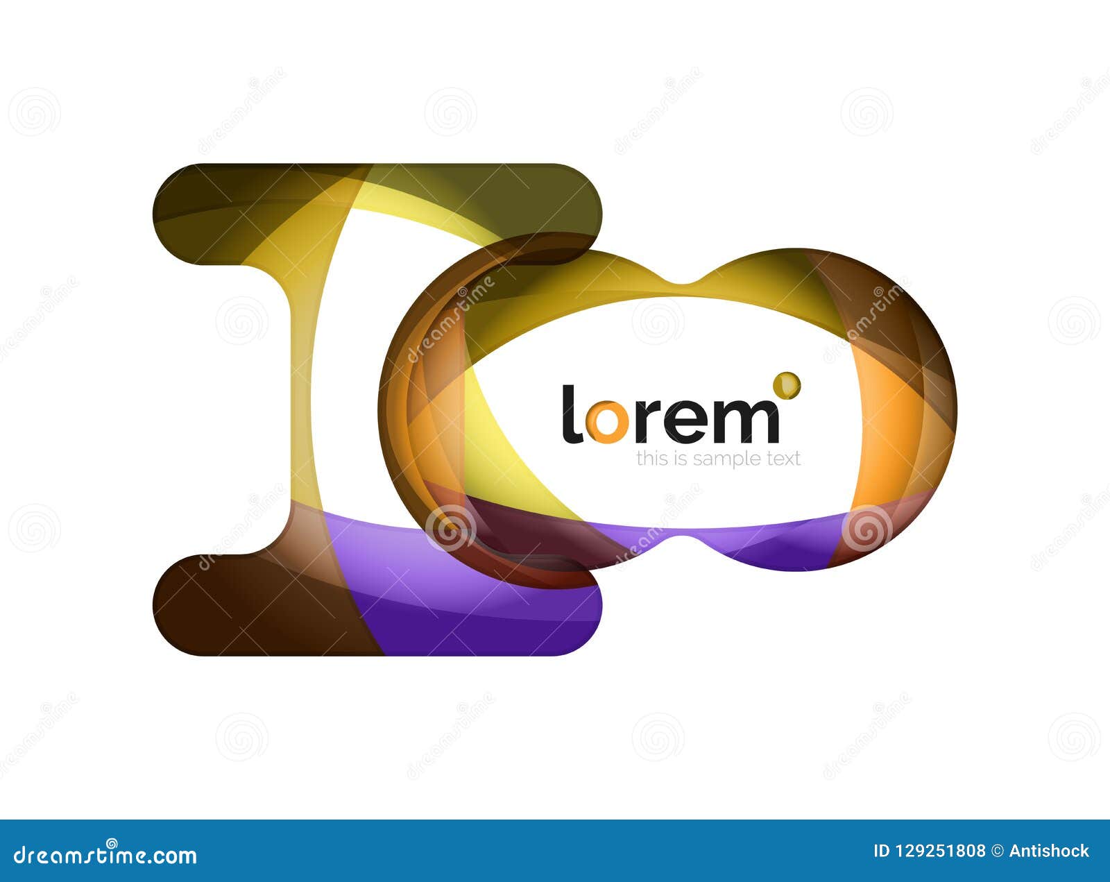 Abstract Geometric Logo Design, Overlapping Shapes Stock Vector ...