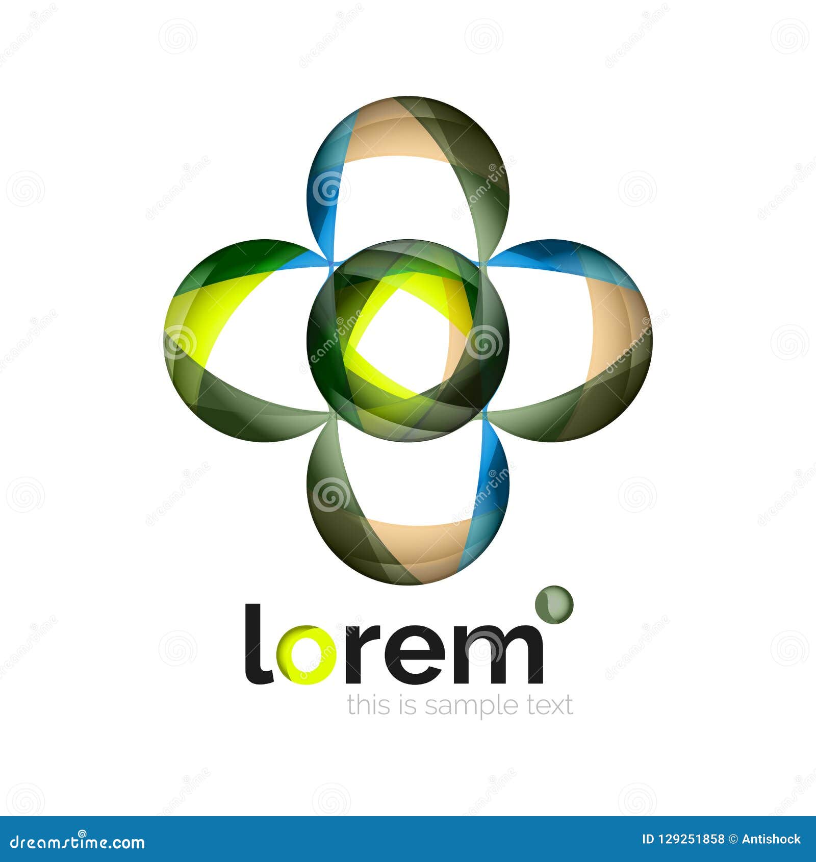 Abstract Geometric Logo Design, Overlapping Shapes Stock Vector ...