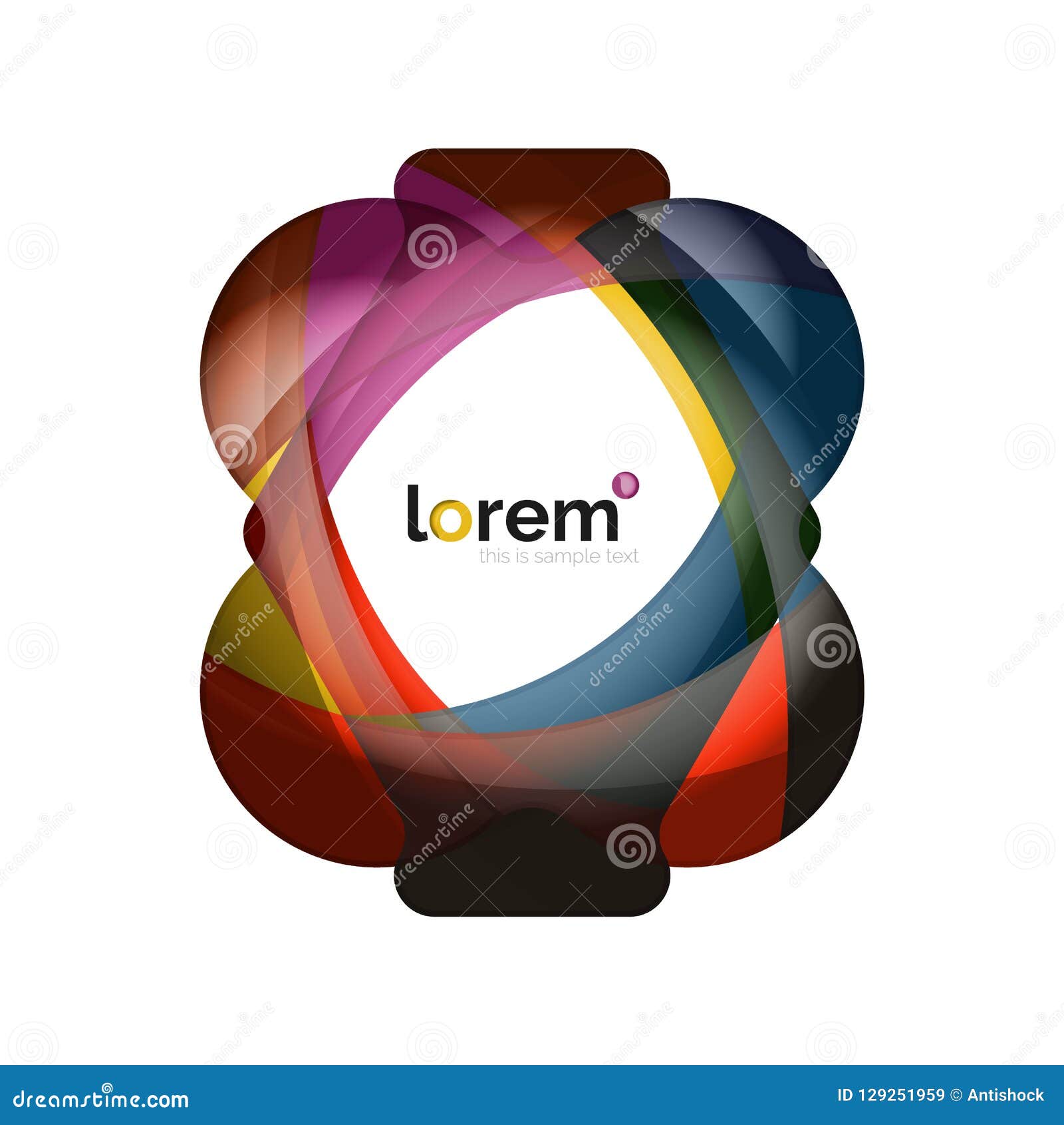 Abstract Geometric Logo Design, Overlapping Shapes Stock Vector ...