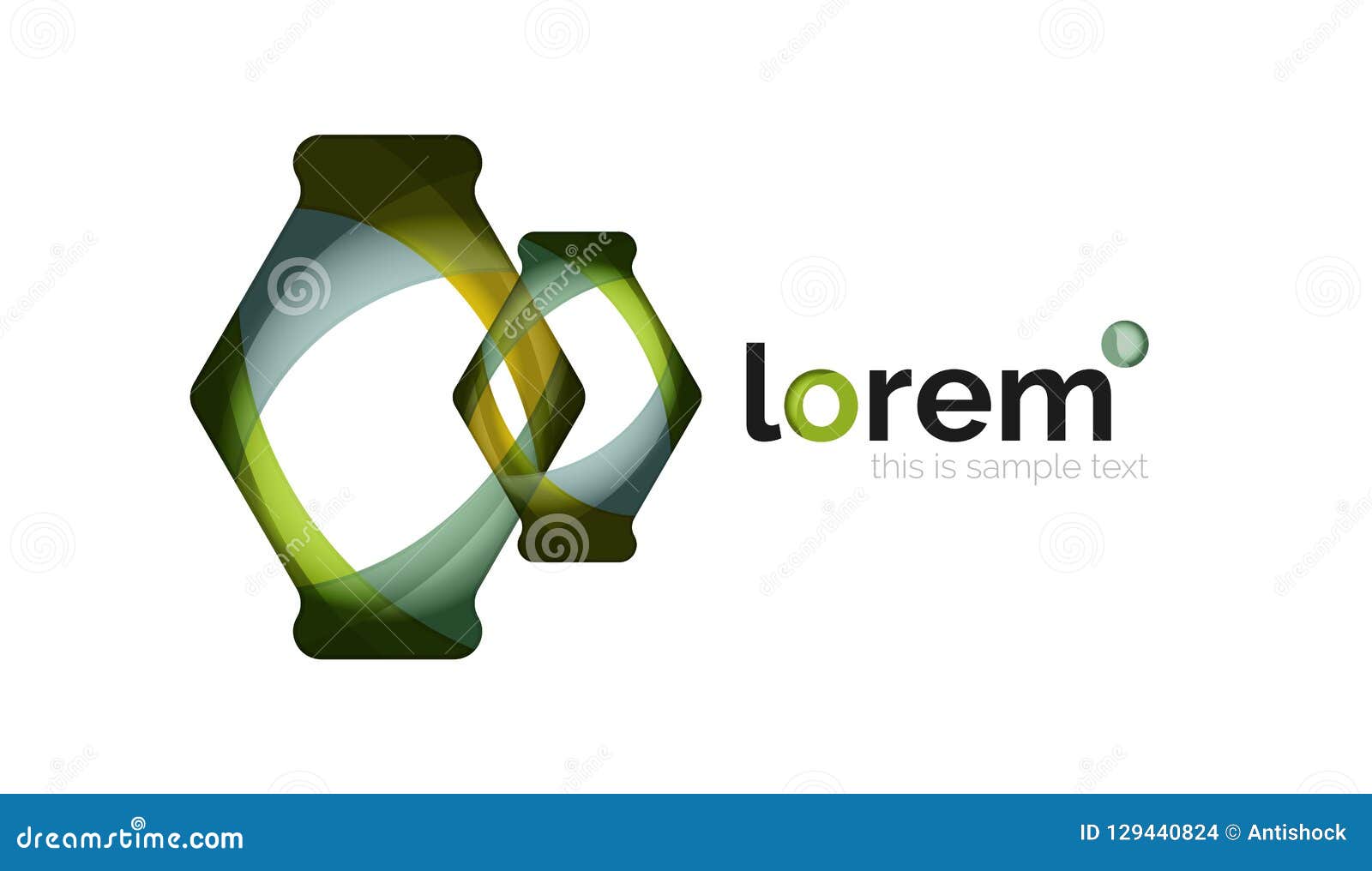 Abstract Geometric Logo Design, Overlapping Shapes Stock Vector ...