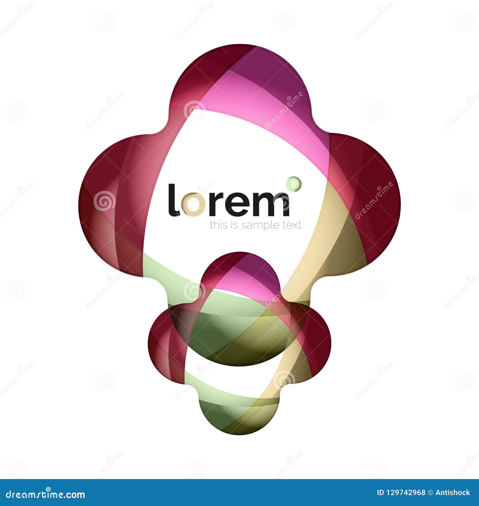 Abstract Geometric Logo Design, Overlapping Shapes Stock Vector ...