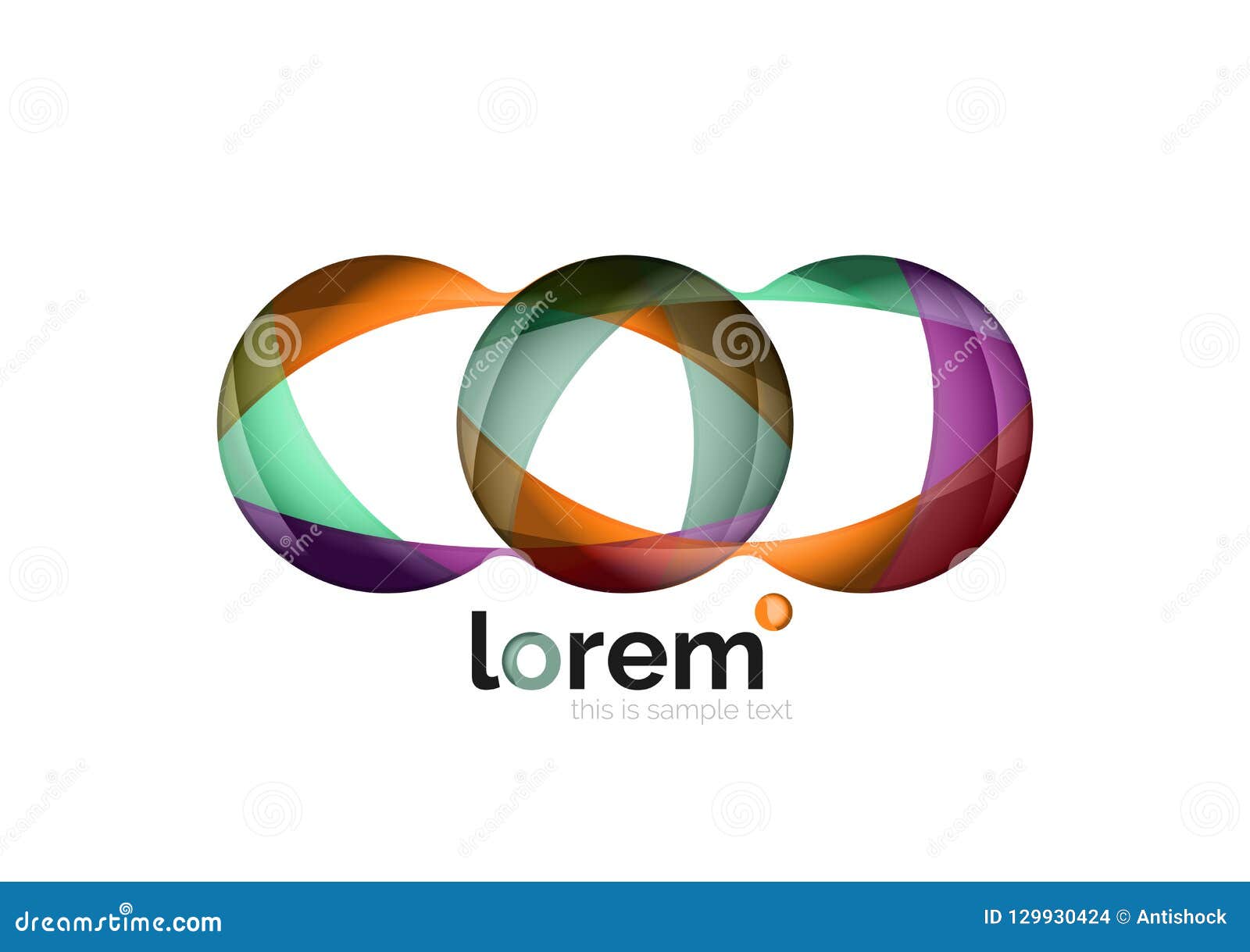 Abstract Geometric Logo Design, Overlapping Shapes Stock Vector ...