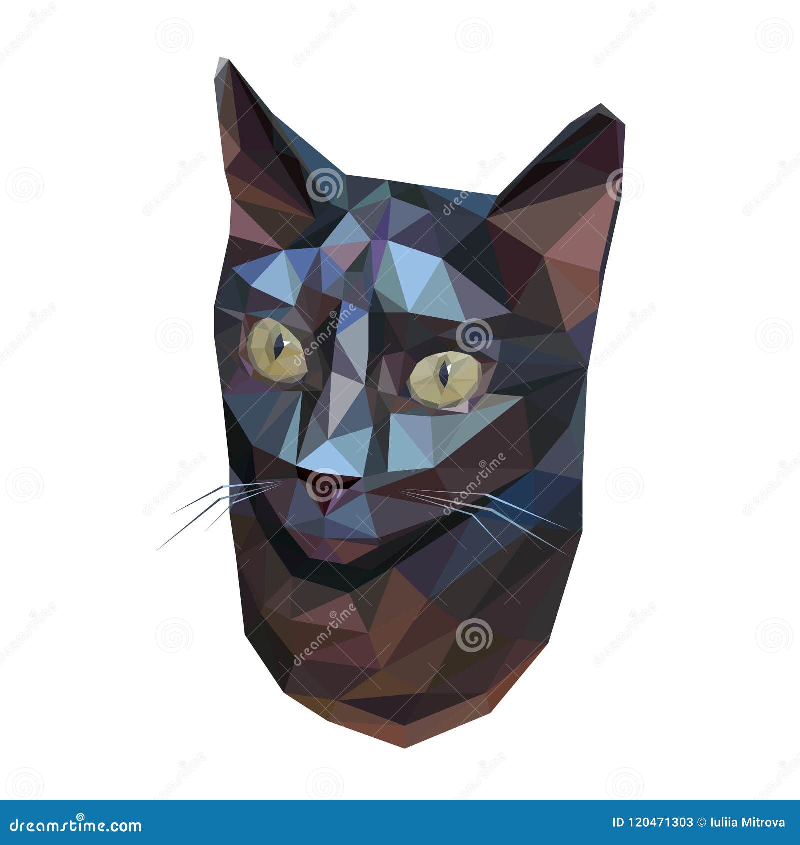 Abstract Geometric Low Poly Cat Stock Vector - Illustration of icon ...