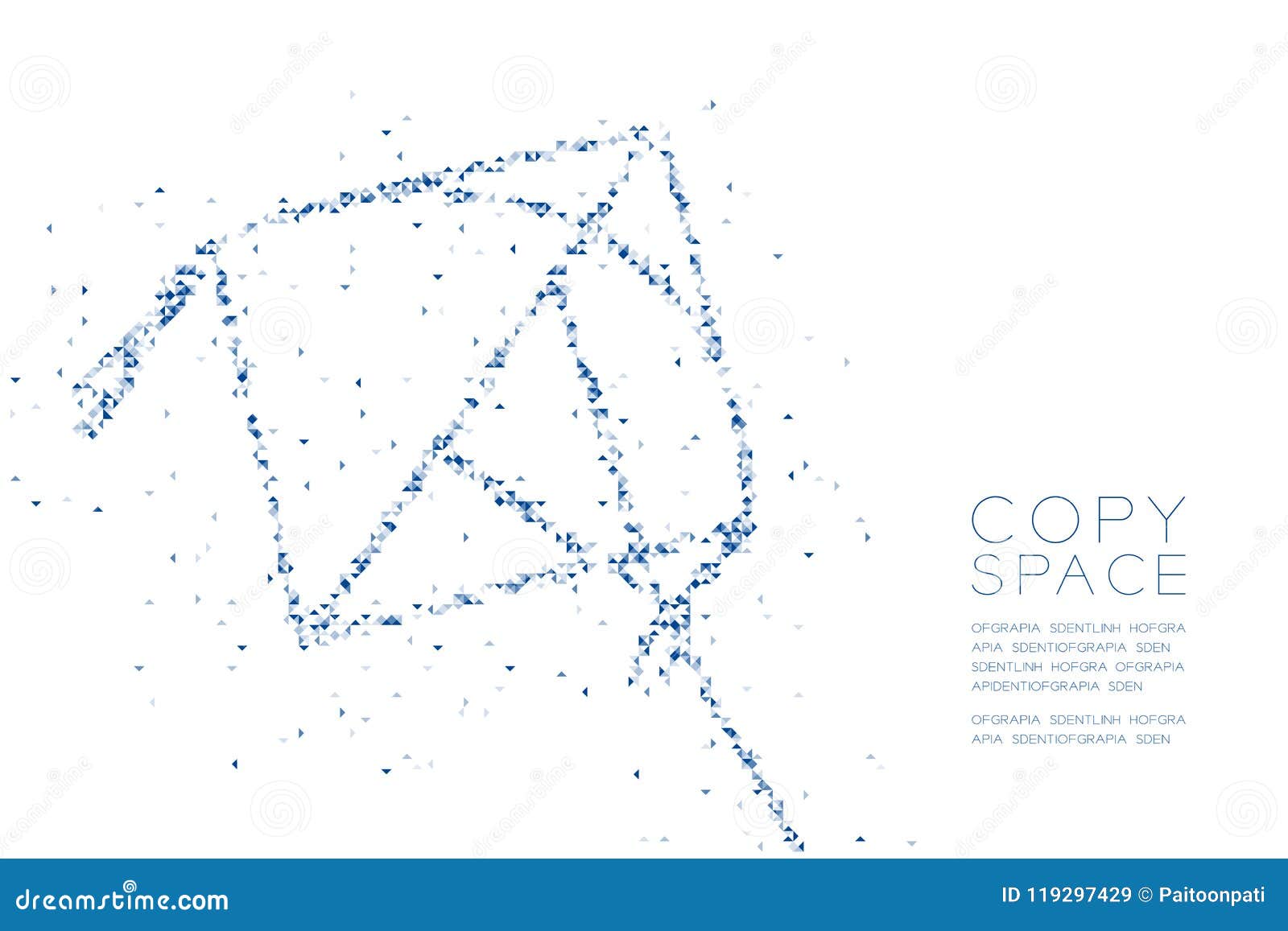Pakpao Kite And Cloud Wireframe Polygon Golden Frame Structure ...