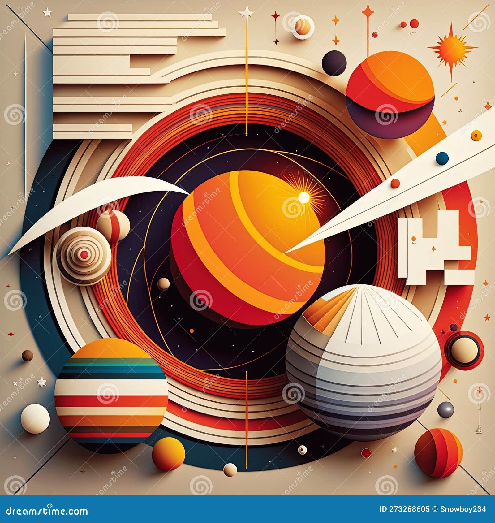 Abstract Geometric Model of Fictional Planetary System. Generative AI ...