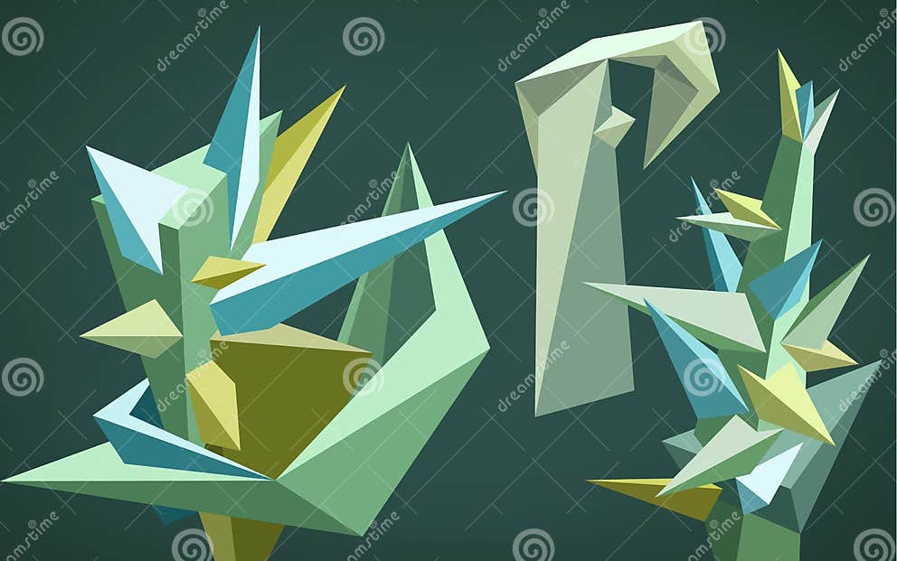 Abstract Geometric Forms Design Set Stock Vector - Illustration of ...