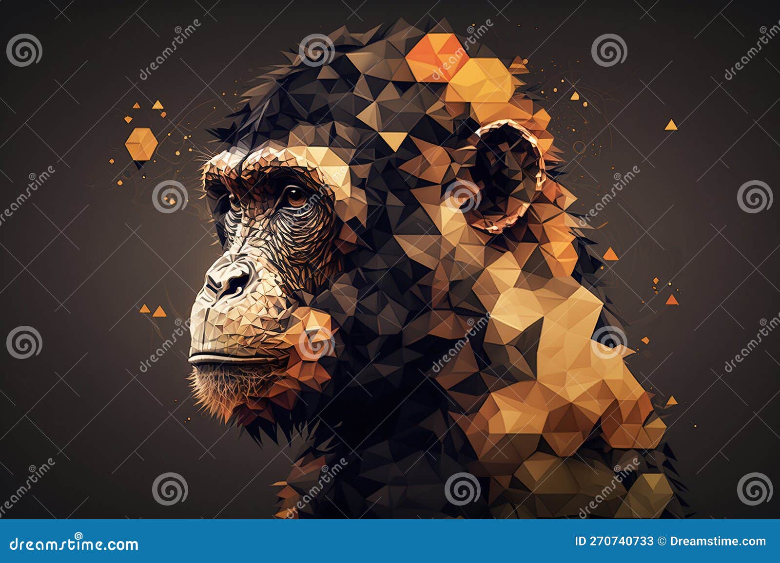Abstract Geometric Monkey Concept Created by Generative AI Stock ...