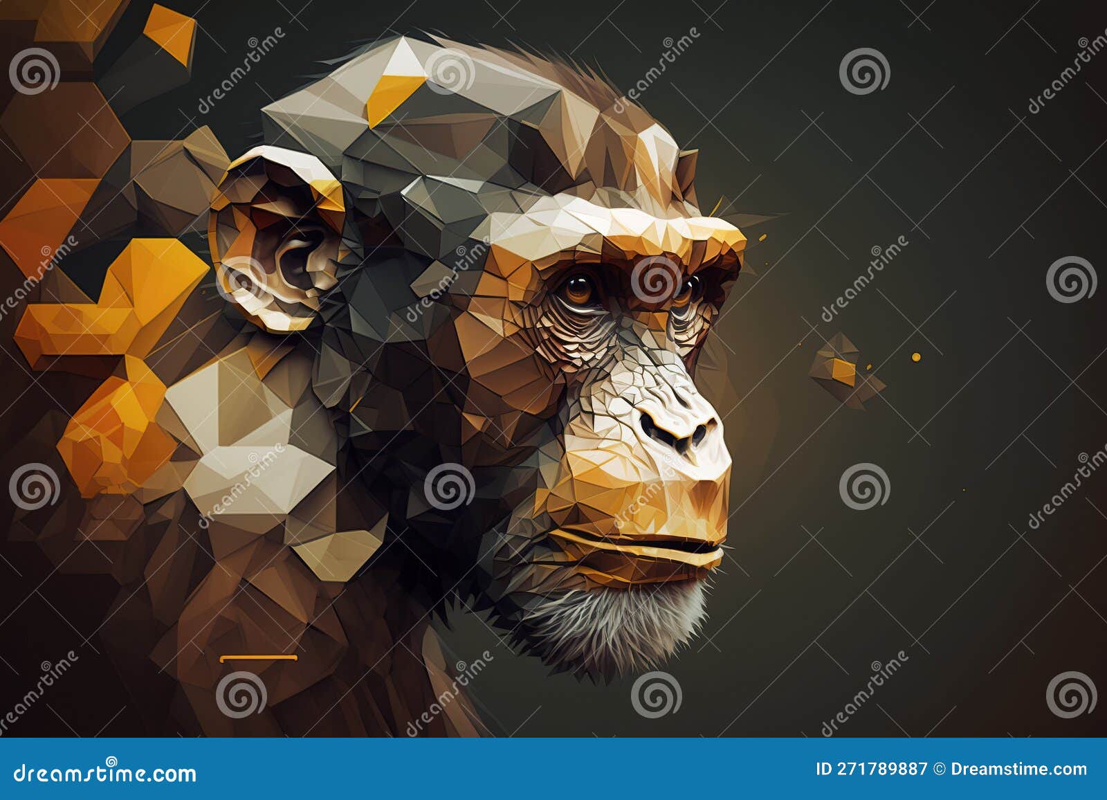Abstract Geometric Monkey Concept Created by Generative AI Stock ...