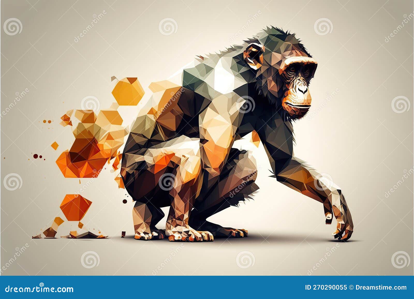 Abstract Geometric Monkey Concept Created by Generative AI Stock ...