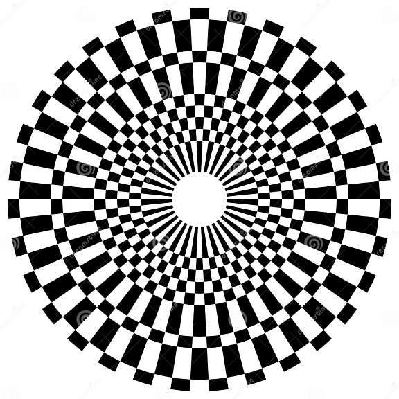 Abstract Geometric Monochrome Checkered Circle Design Element Stock ...