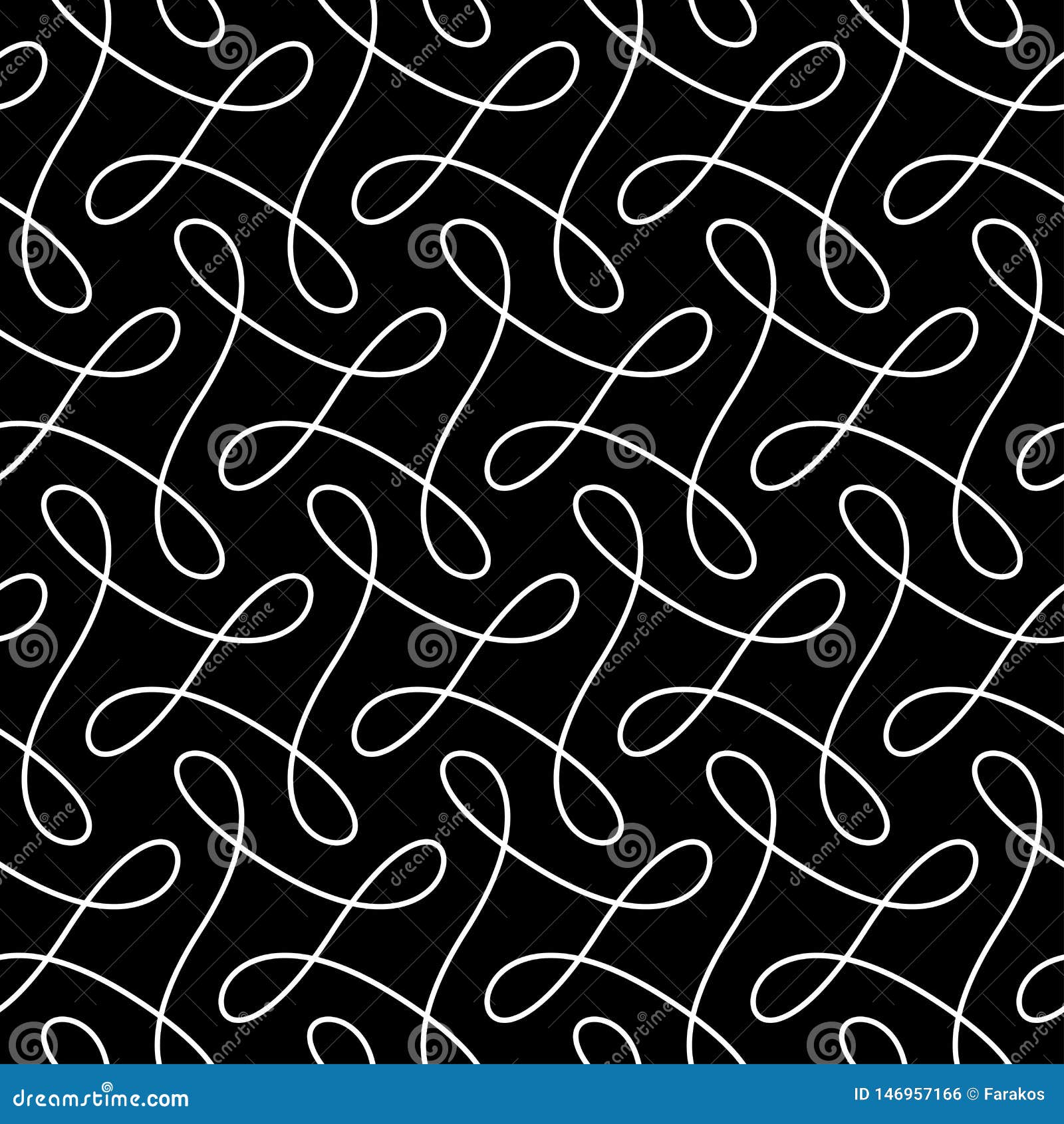 Seamless Texture with Thin Curve Lines, Knots and Loops on Dark ...