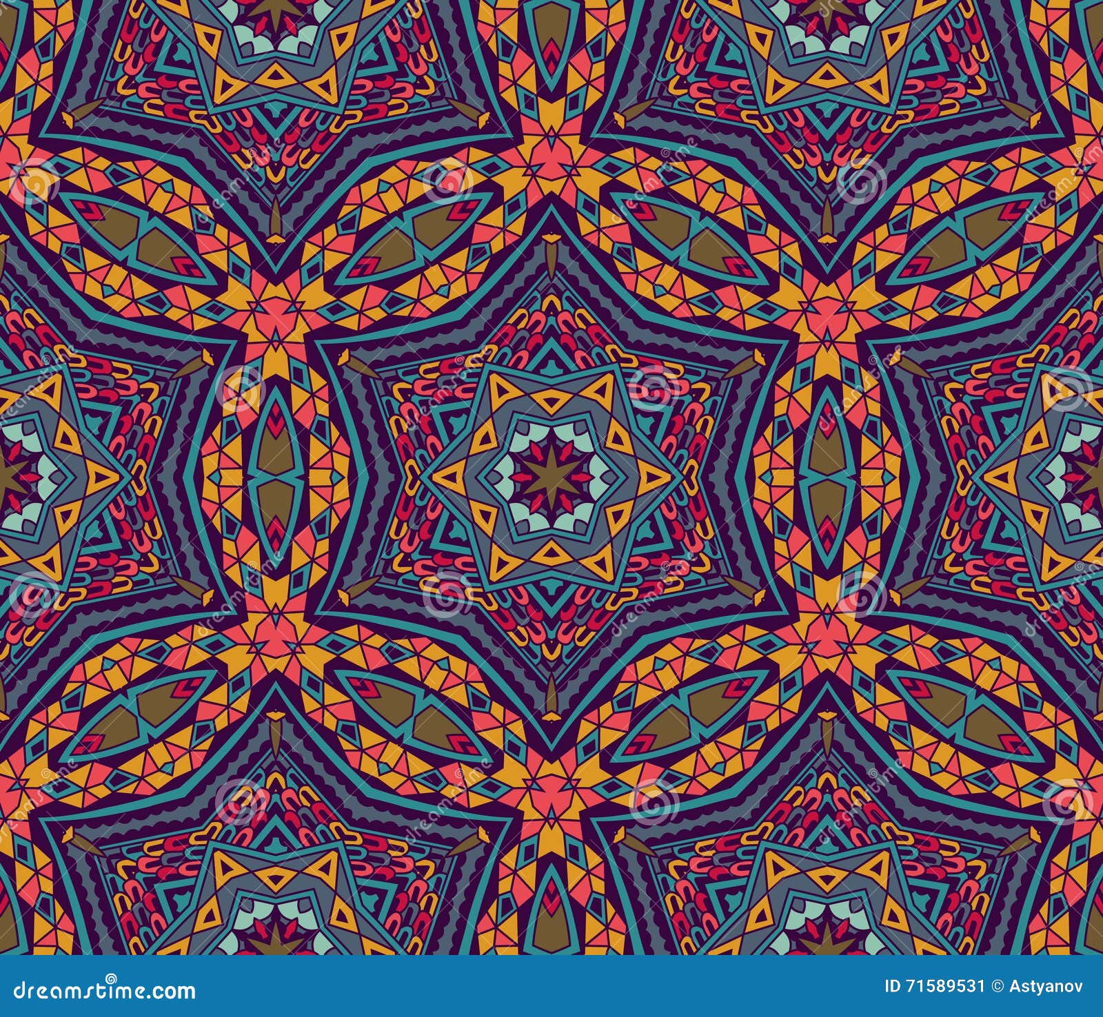 Abstract Geometric Mosaic Seamless Pattern Stock Vector - Illustration ...