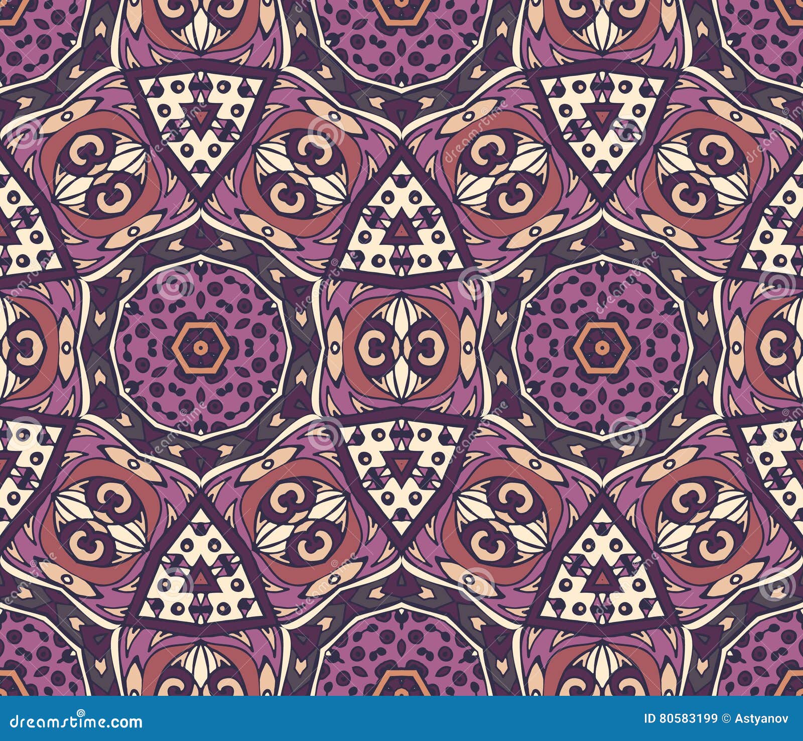 Abstract Geometric Mosaic Seamless Pattern Stock Vector - Illustration ...
